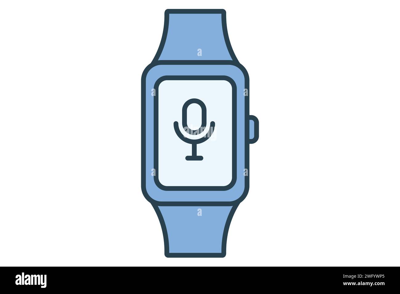 Watch icon with microphone. icon related to time management ...
