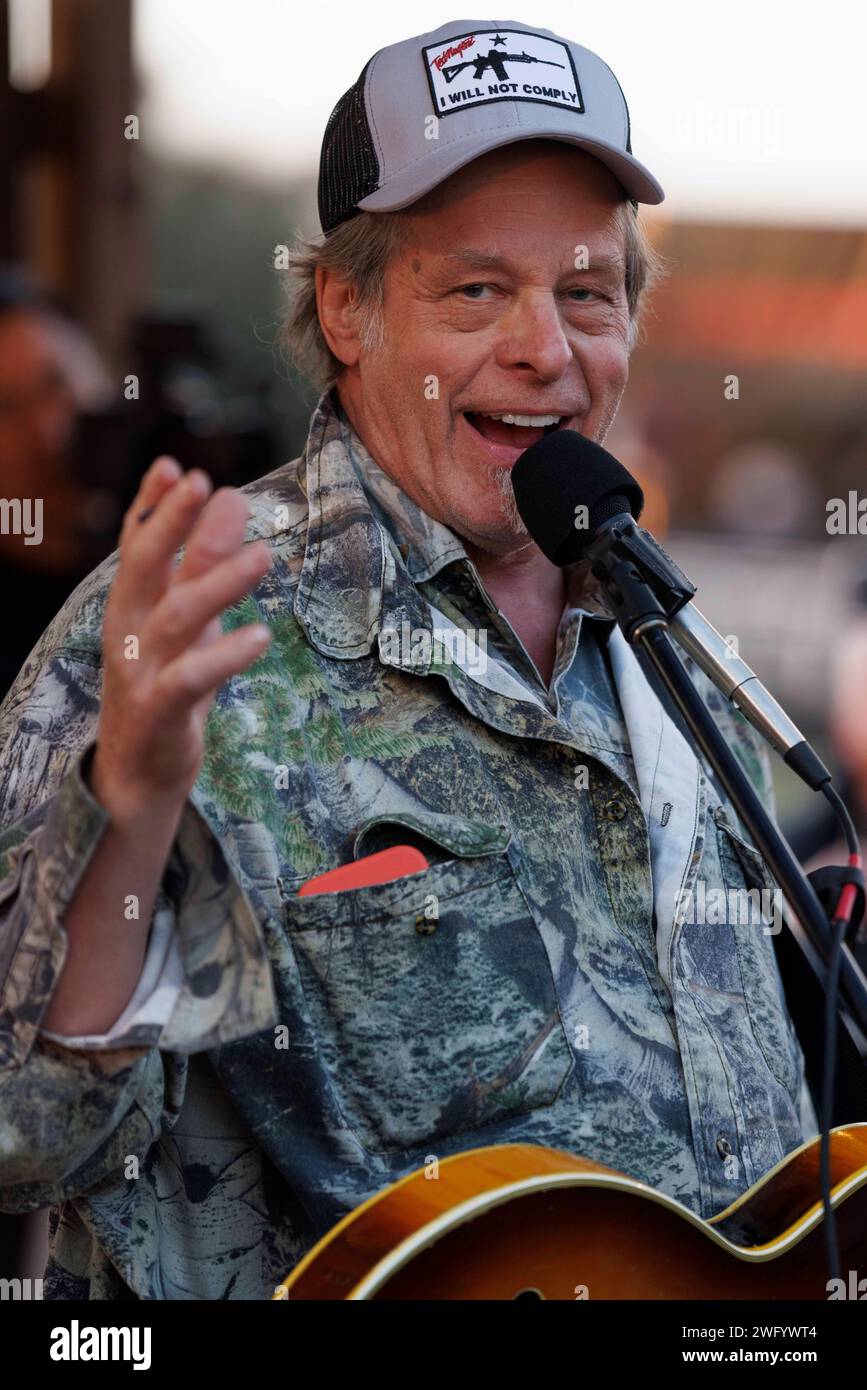 Dripping Spring, USA. 01st Feb, 2024. Entertainer Ted Nugent spoke at ...