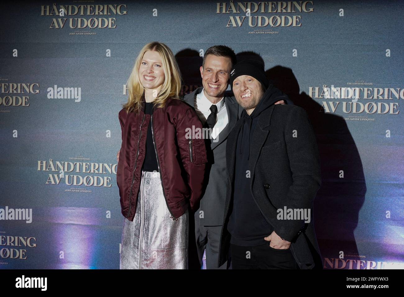 Oslo 20240201.Iselin Steiro, Anders Danielsen Lie and Aksel Hennie on the red carpet ahead of ...