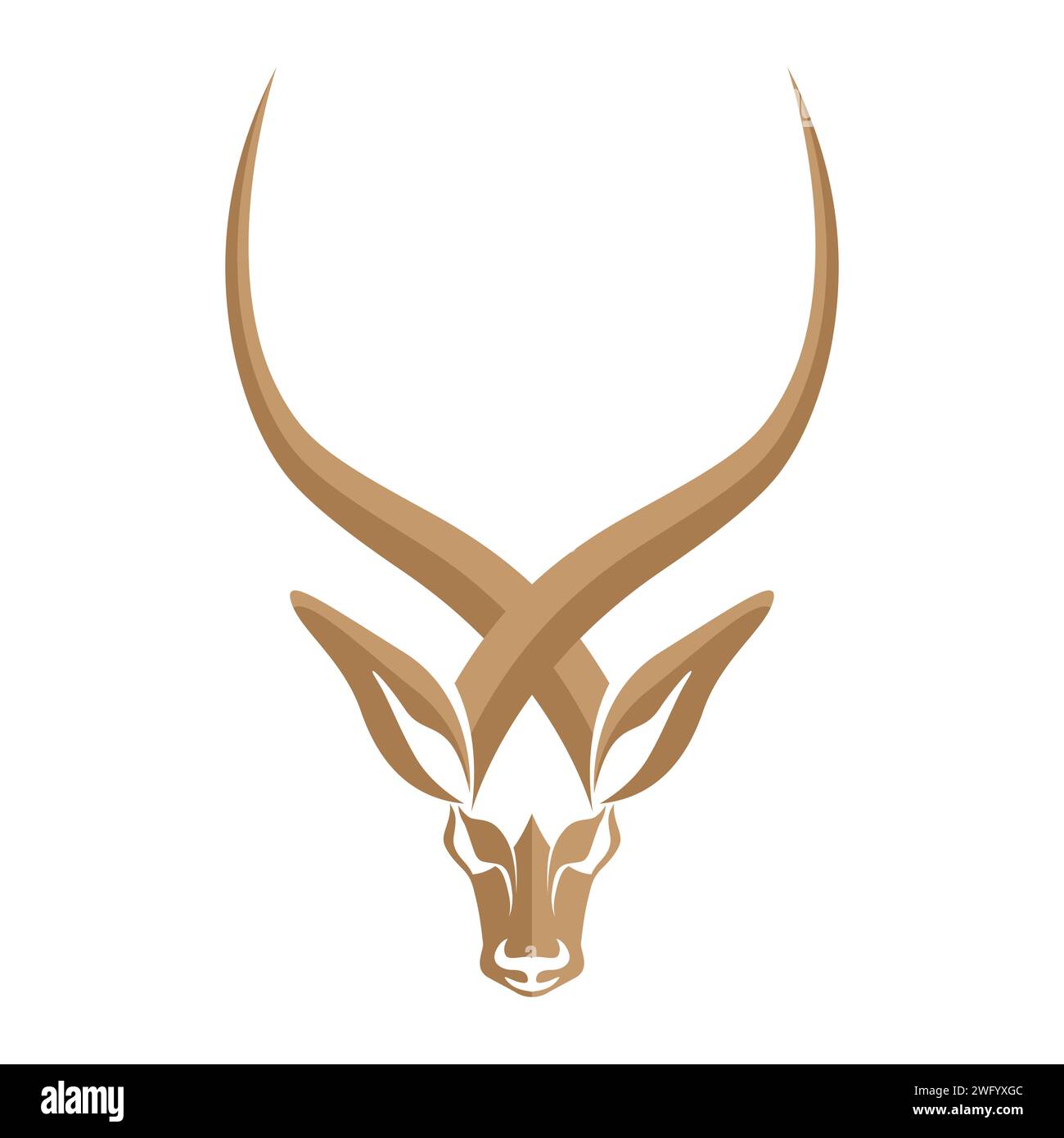 Antelope emblem vector logo design illustration Stock Vector Image ...
