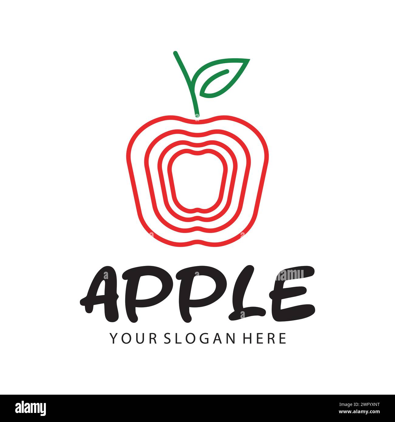 Apple fruit symbol vector logo design illustration Stock Vector Image ...