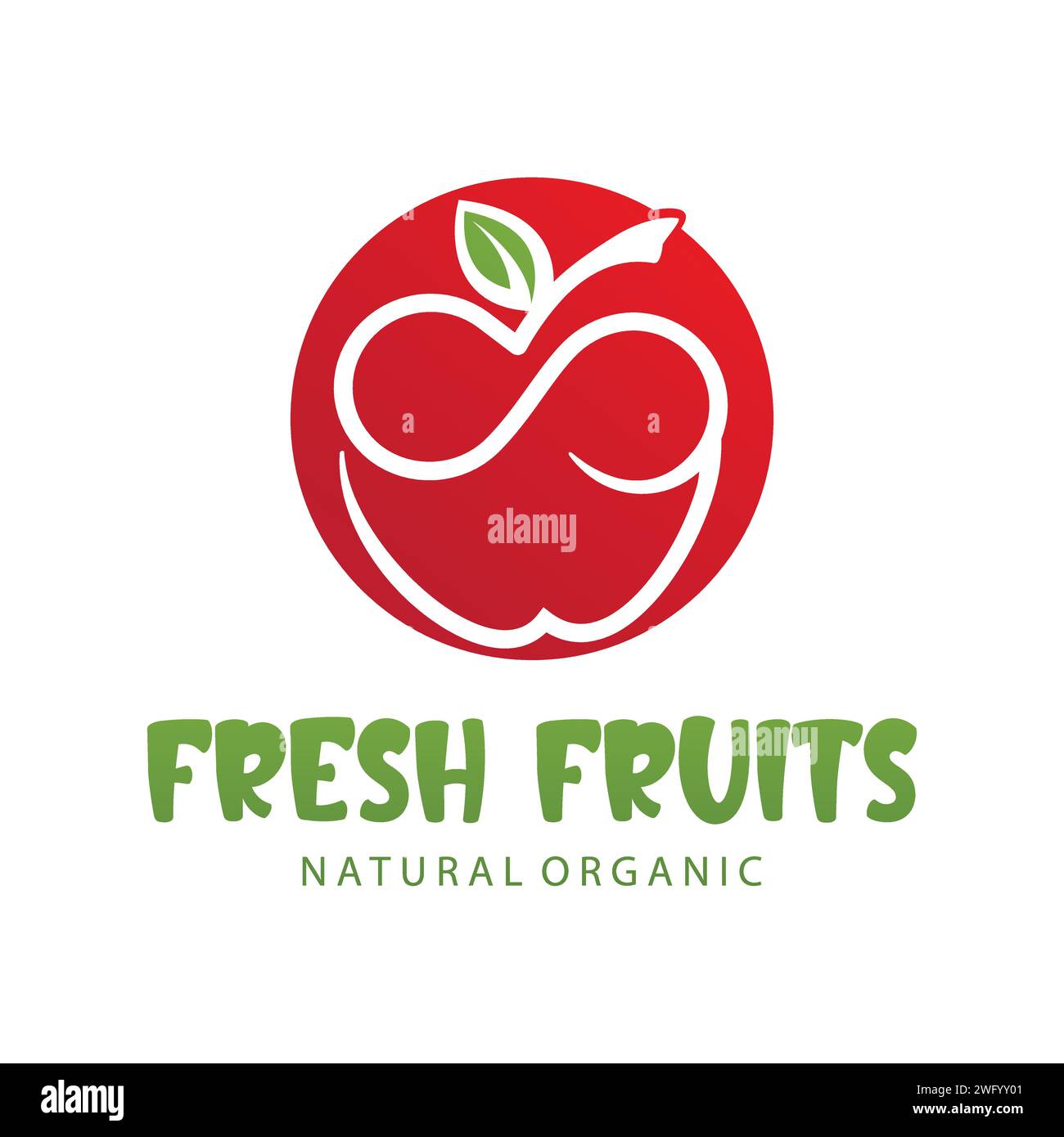 Apple fruit symbol vector logo design illustration Stock Vector Image ...