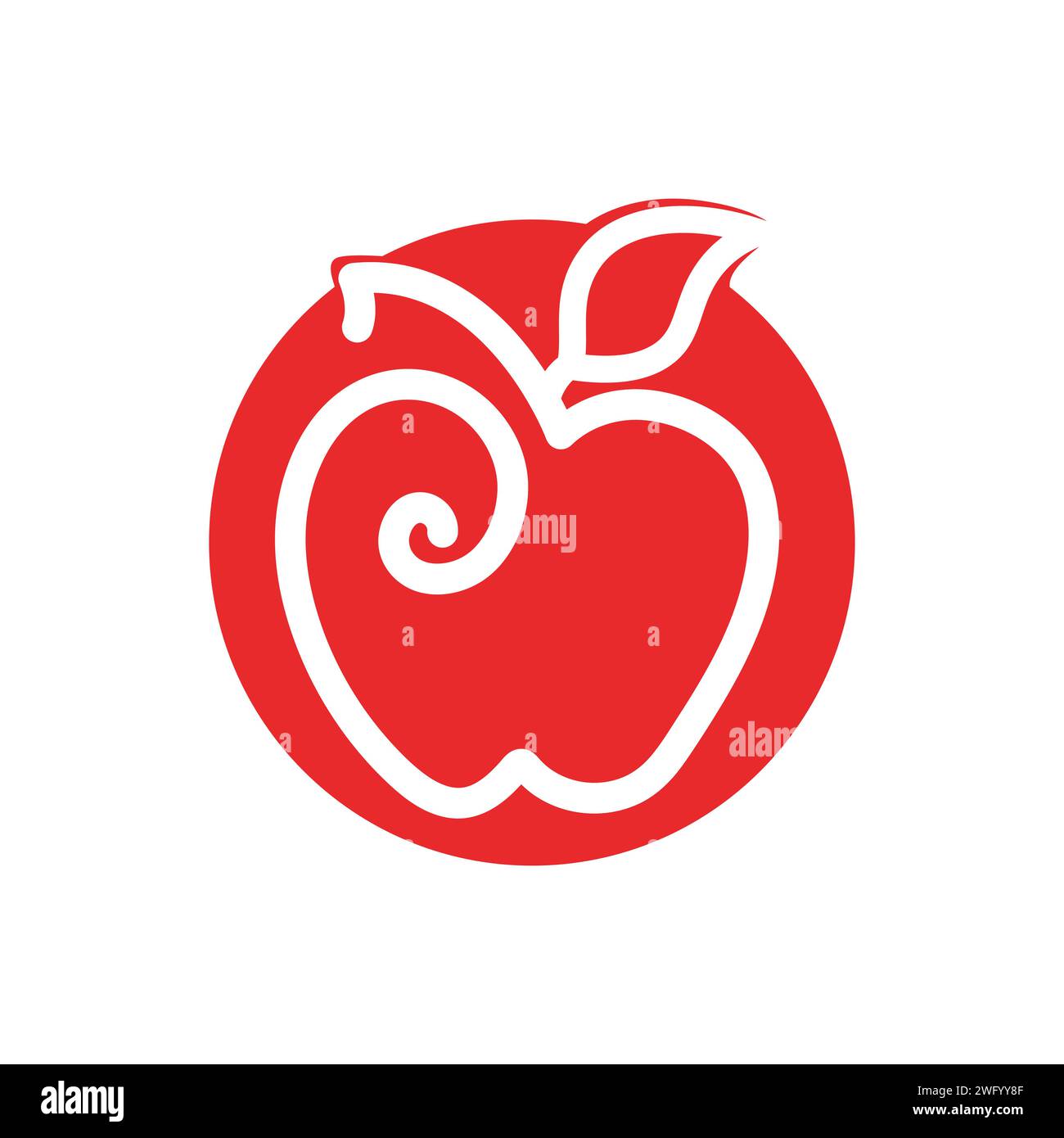 Apple fruit symbol vector logo design illustration Stock Vector Image ...