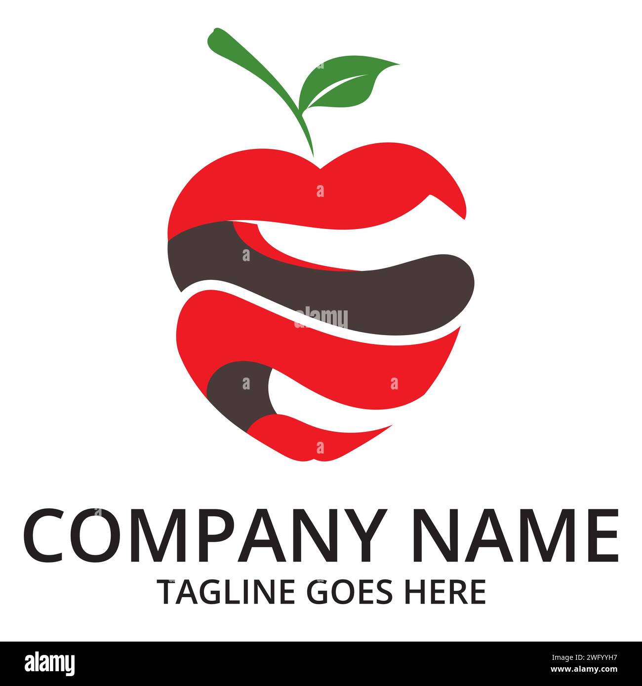 Apple fruit symbol vector logo design illustration Stock Vector Image ...