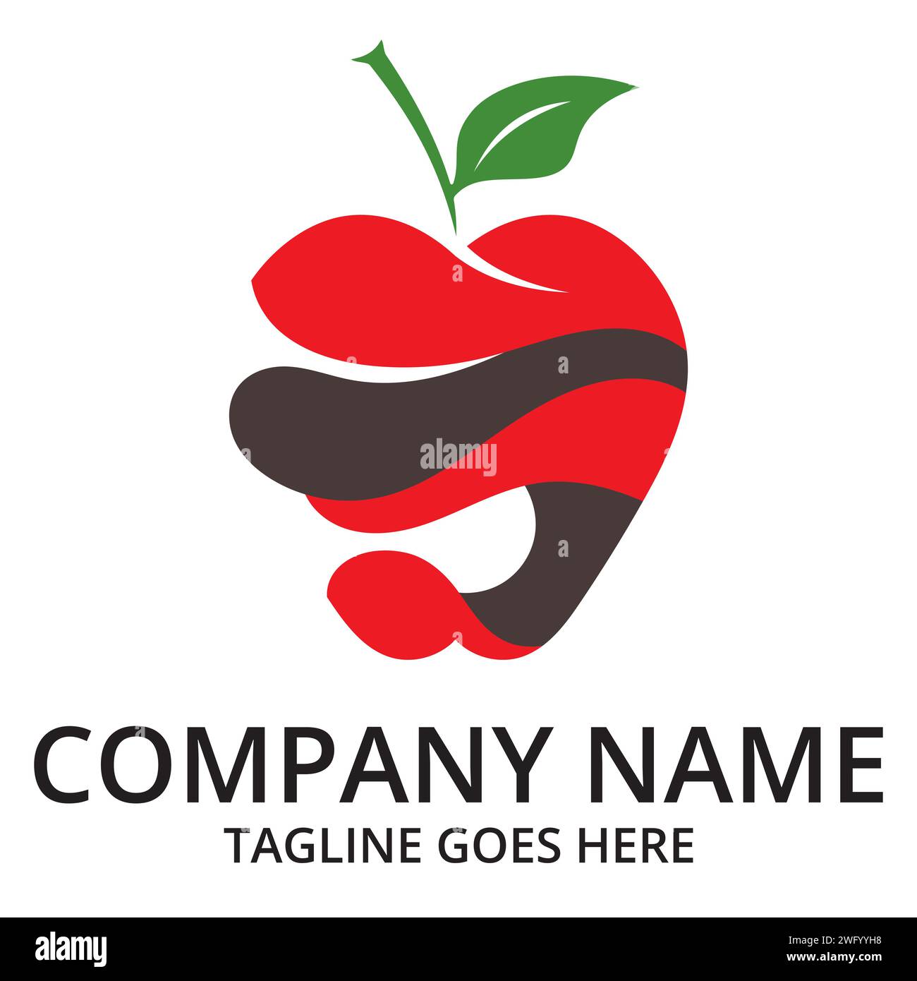 Apple fruit symbol vector logo design illustration Stock Vector Image ...