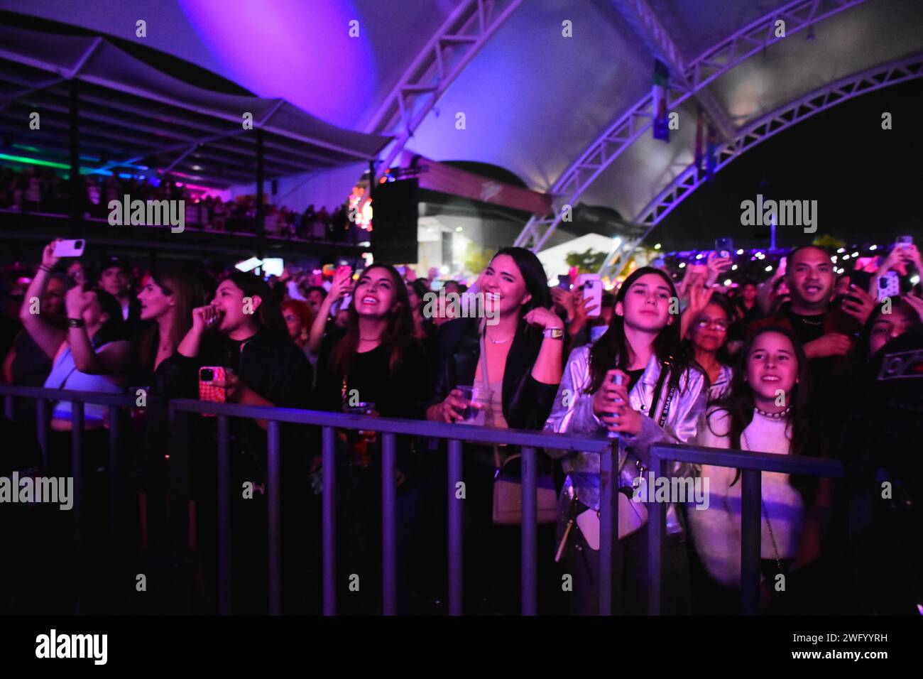 LEON, MEXICO - FEB 1. Attenders during Maluma Don Juan World Tour at ...