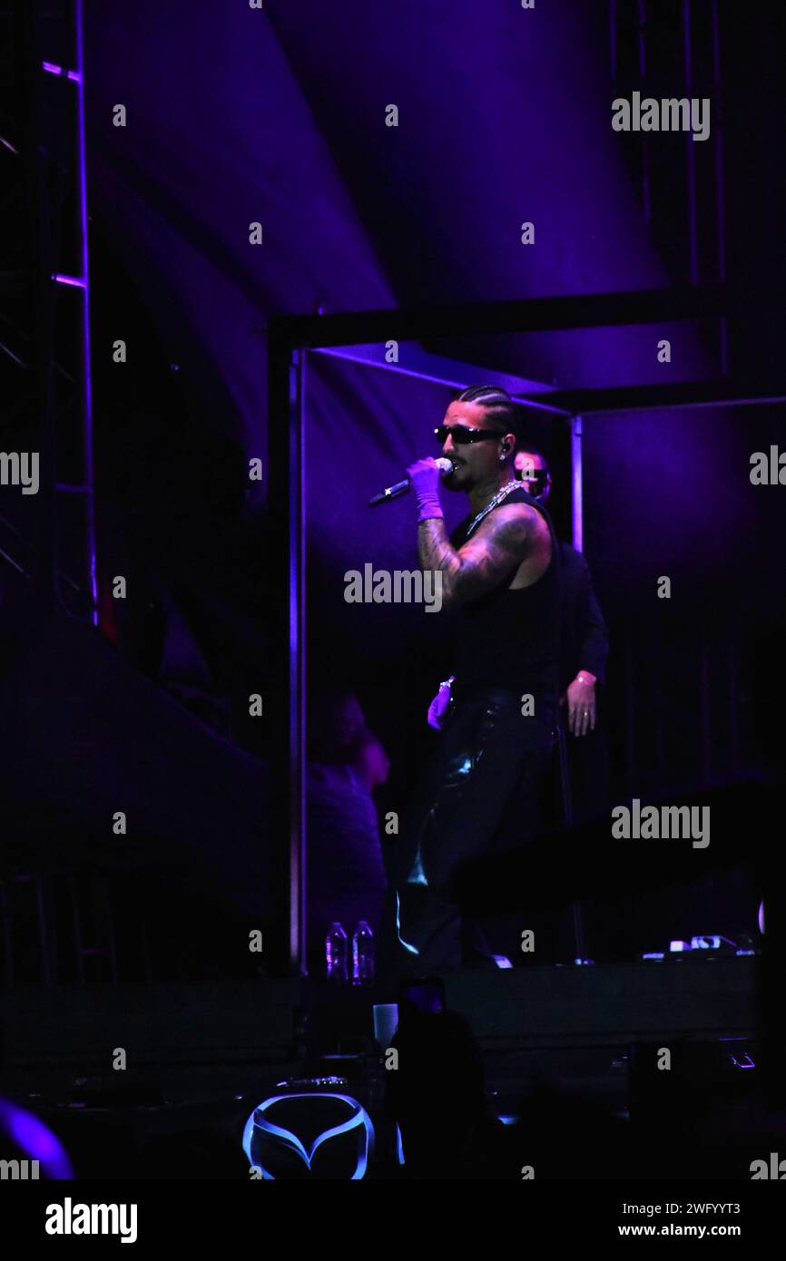 LEON, MEXICO - FEB 1. Grammy nominee Maluma performing live during Don ...