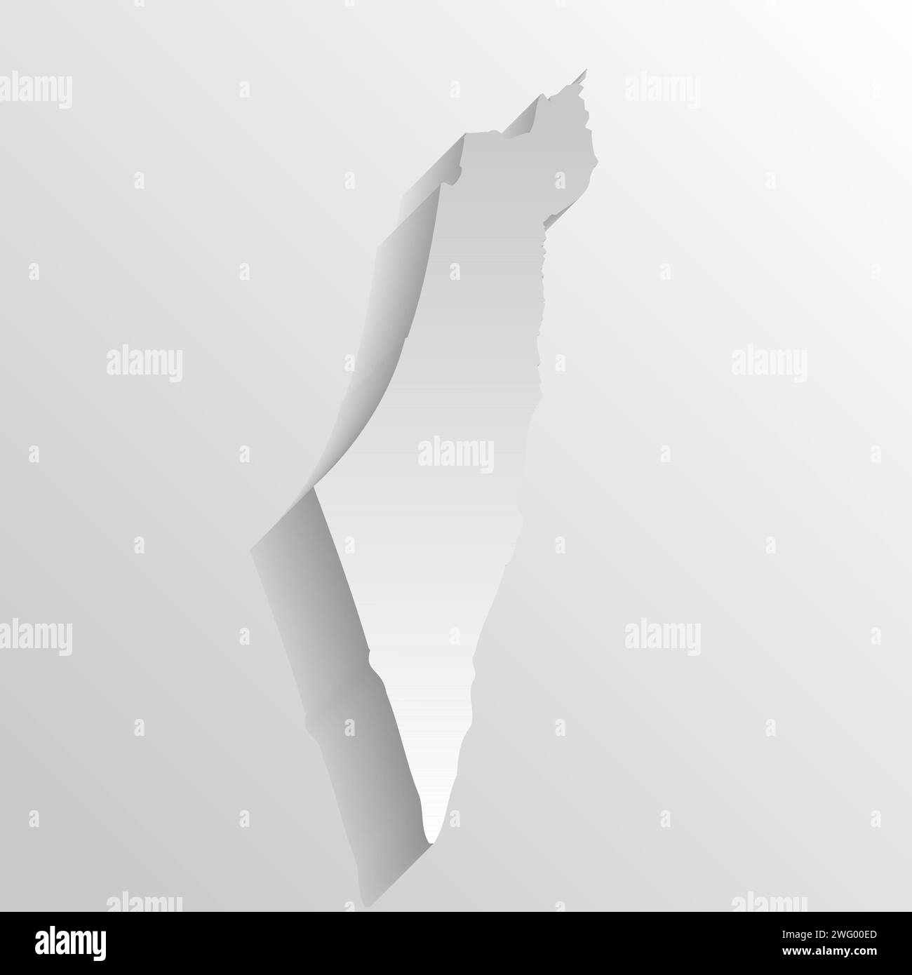 Israel country silhouette. High detailed map. White country silhouette ...