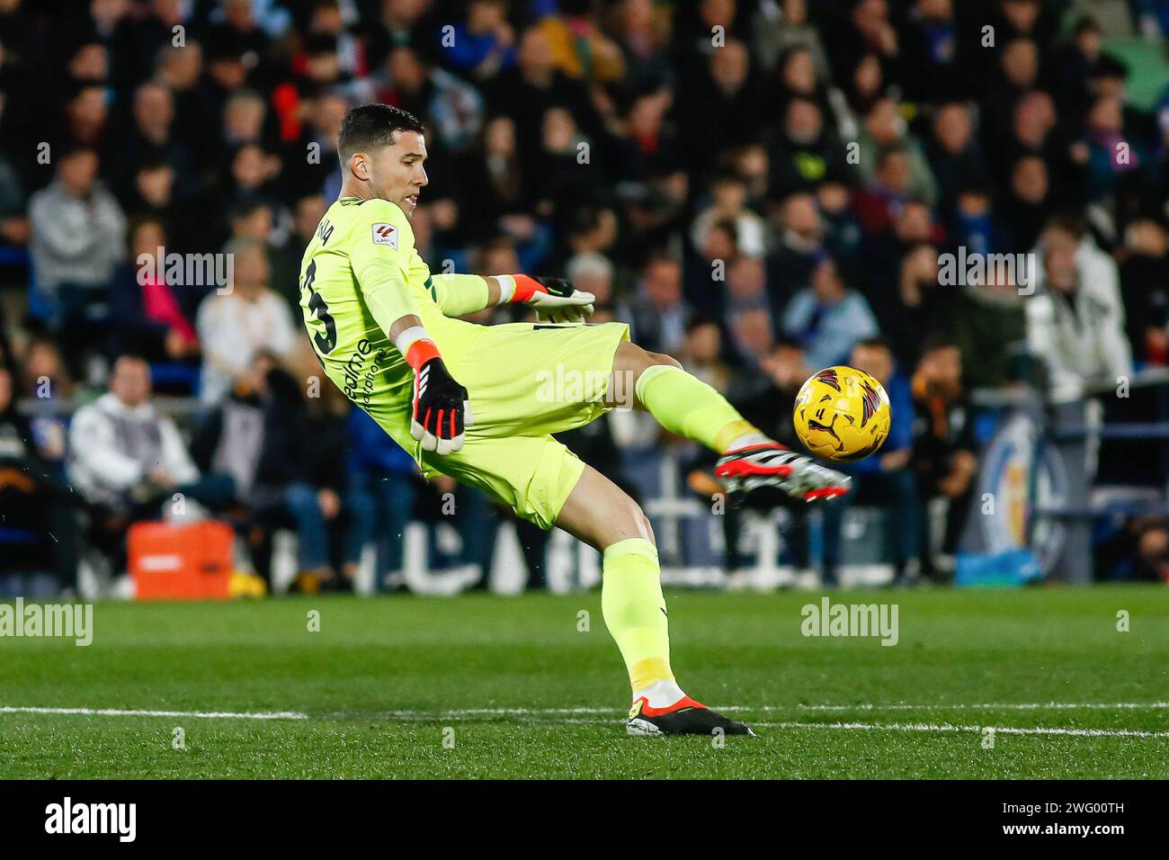 David Soria of Getafe during the Spanish championship La Liga football ...