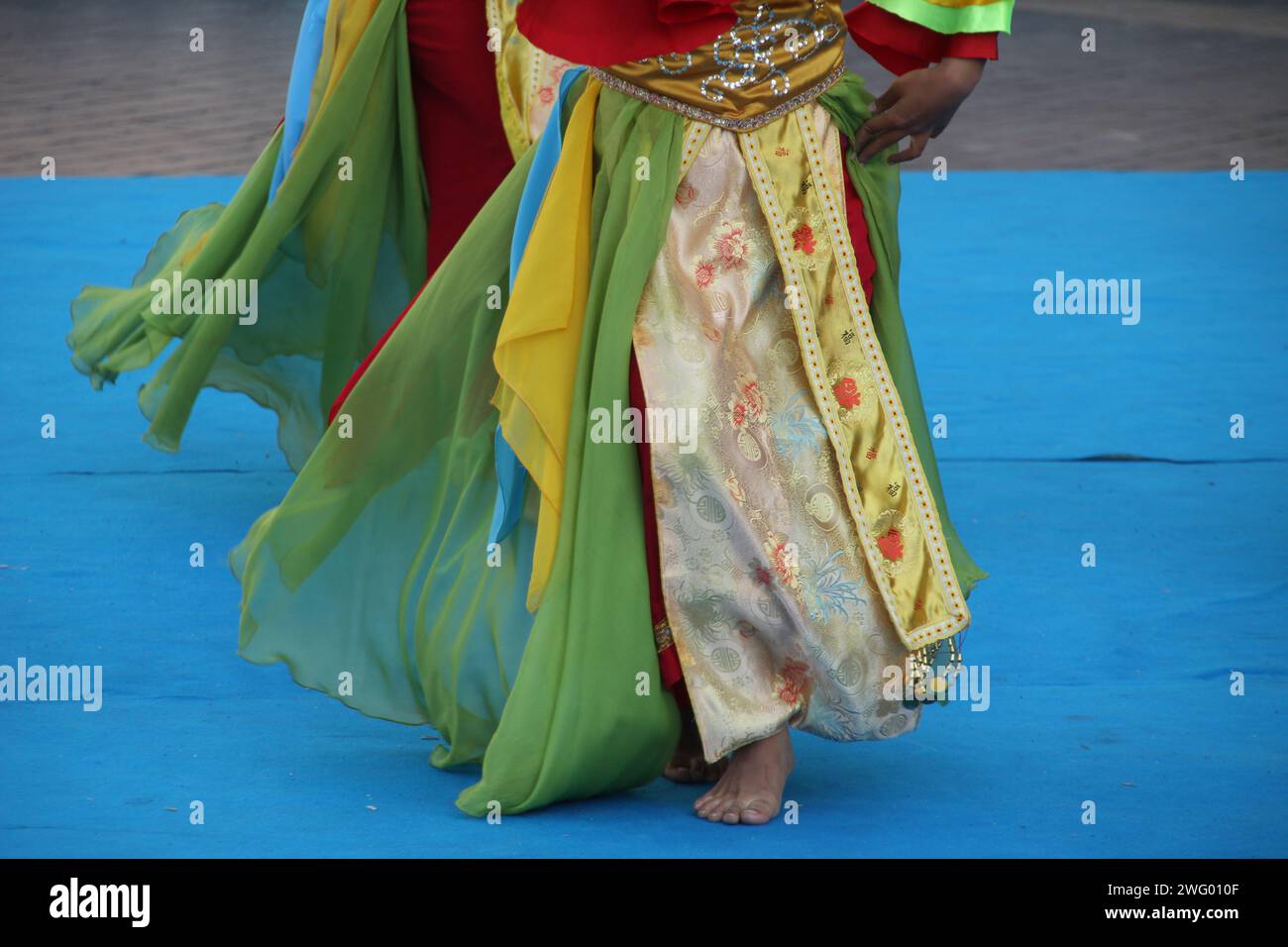 The Indonesian folk dancers performing at an outdoor festival Stock ...