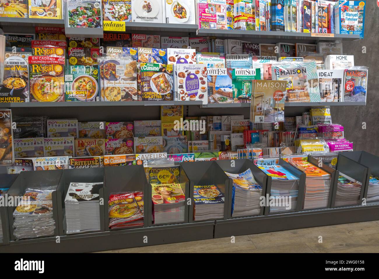 Bordeaux , France - 01 29 2024 : press boutique shop different magazine ...