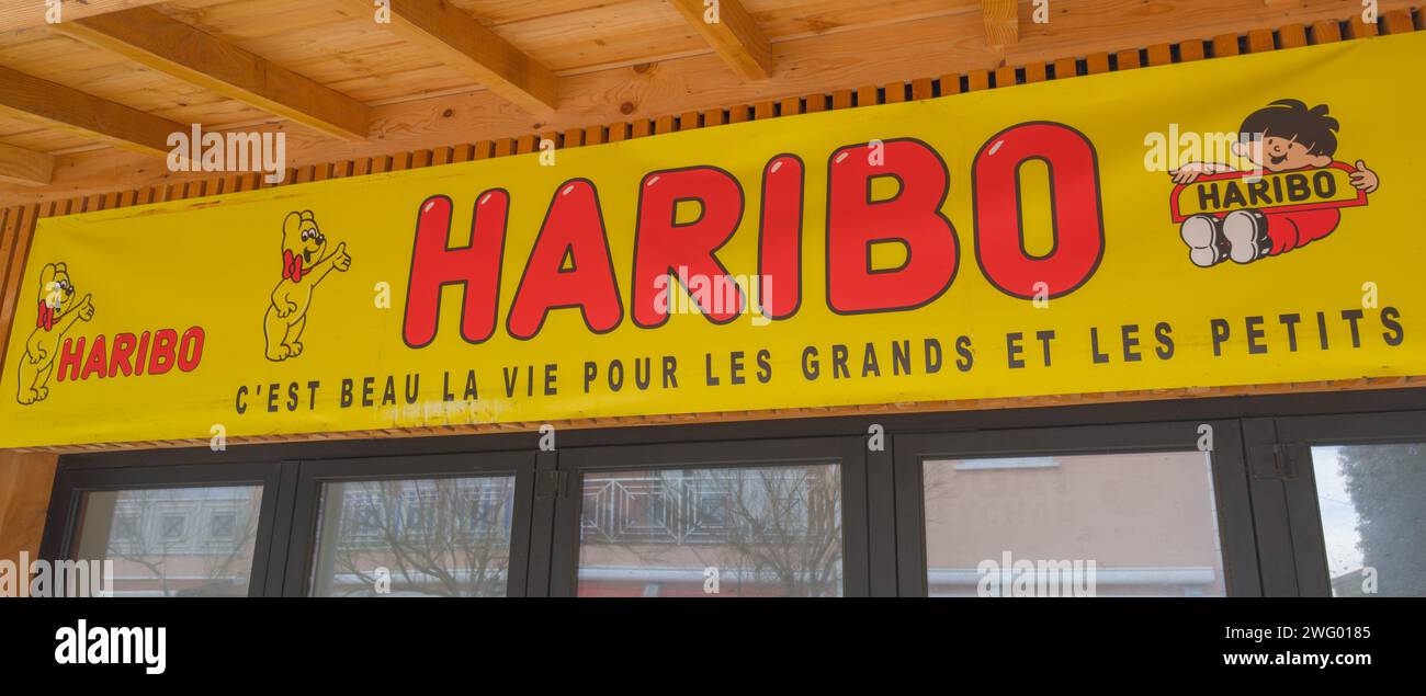 Bordeaux , France - 01 29 2024 : Haribo logo brand and text sign facade ...
