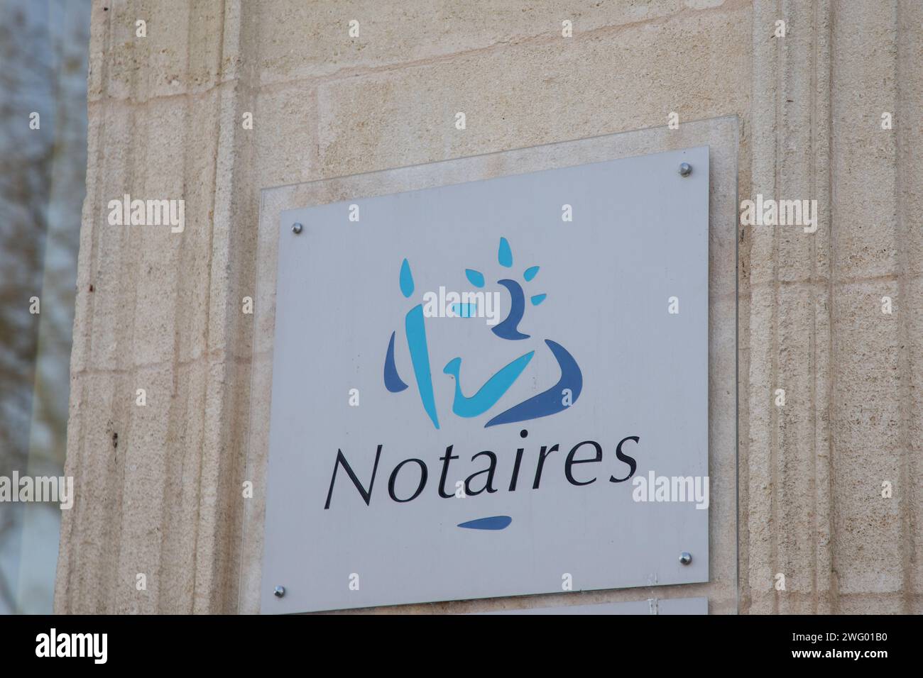 Bordeaux , France - 01 31 2024 : Notaires french text sign and logo ...