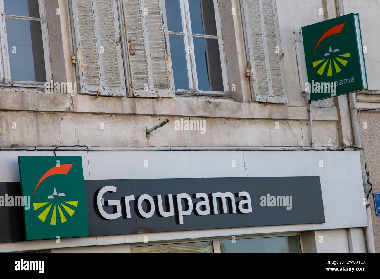 Bordeaux , France - 01 31 2024 : Groupama brand text and logo sign ...