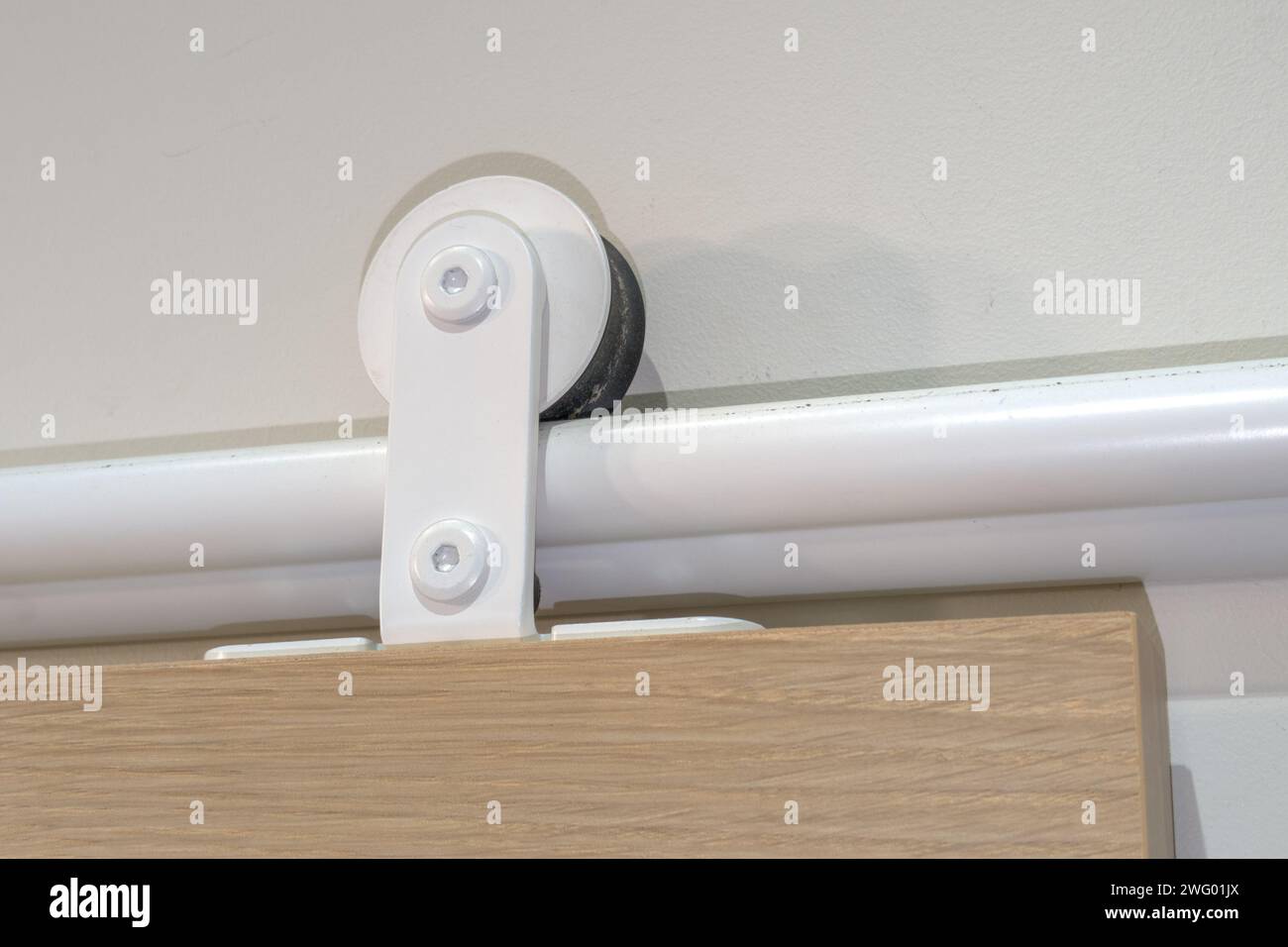 white metal roller pocket slide door sliding in modern home room ...