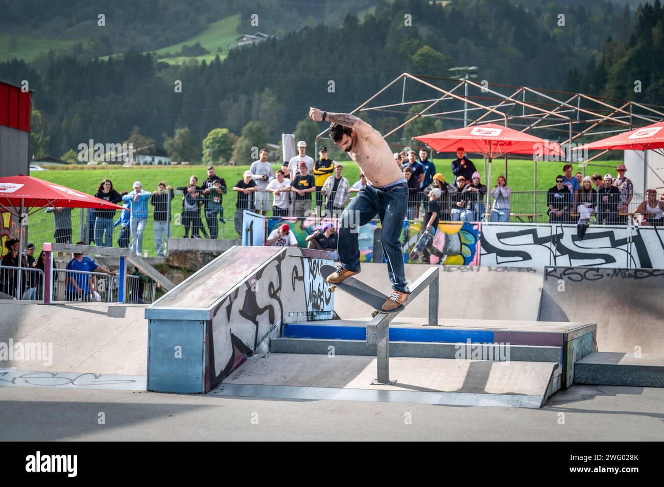 Skateboard Contest Rock the Park St.Johann Austria 2023 Stock Photo - Alamy