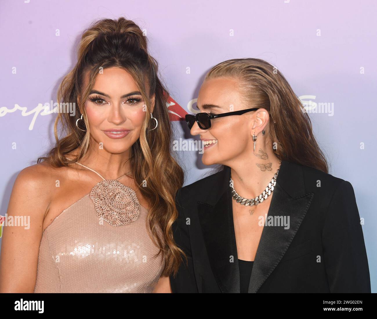 Los Angeles, USA. 01st Feb, 2024. Chrishell Stause and G Flip arriving at the 21st Annual G'Day ...