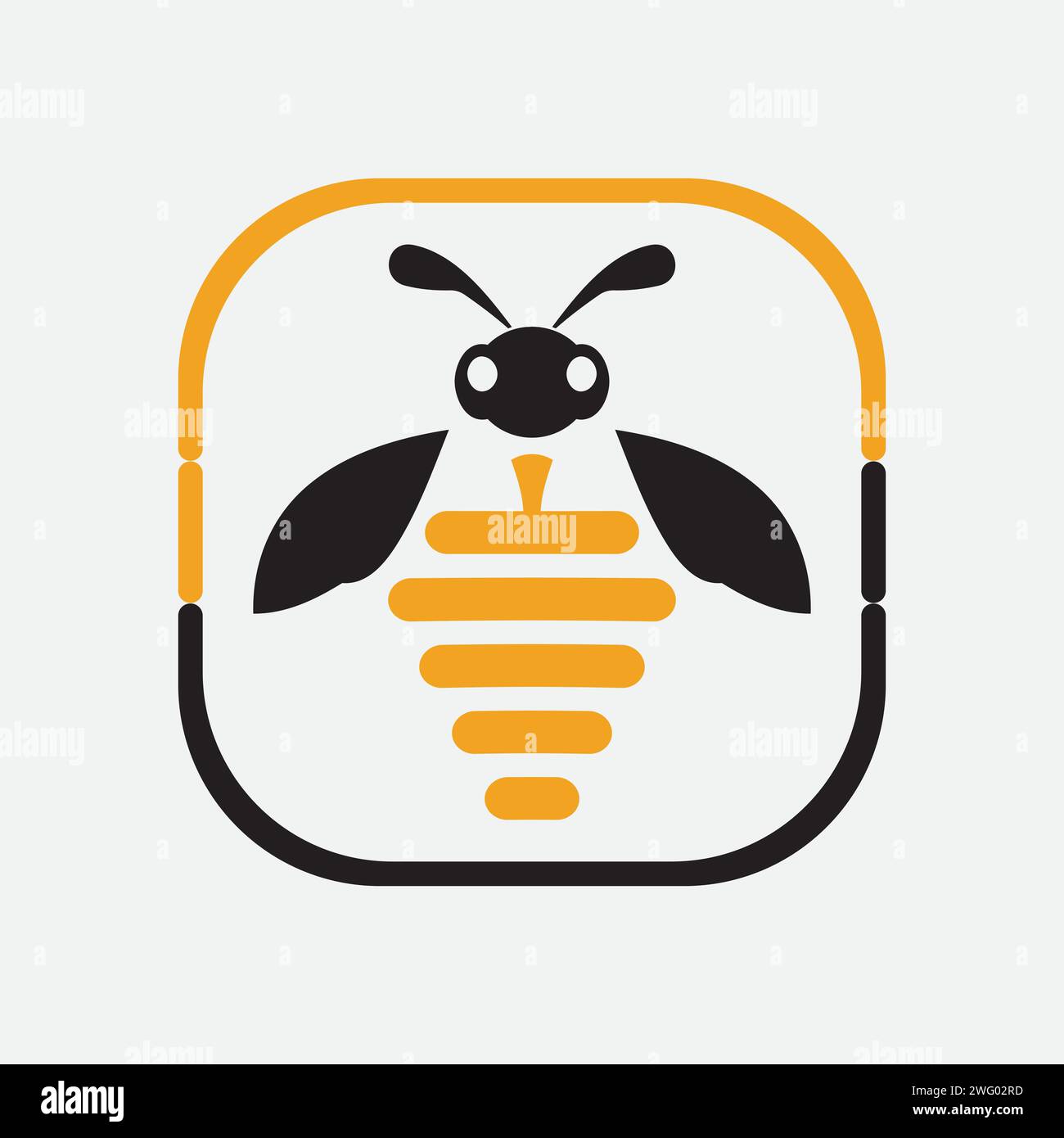 Honey bee emblem vector logo design illustration Stock Vector Image ...