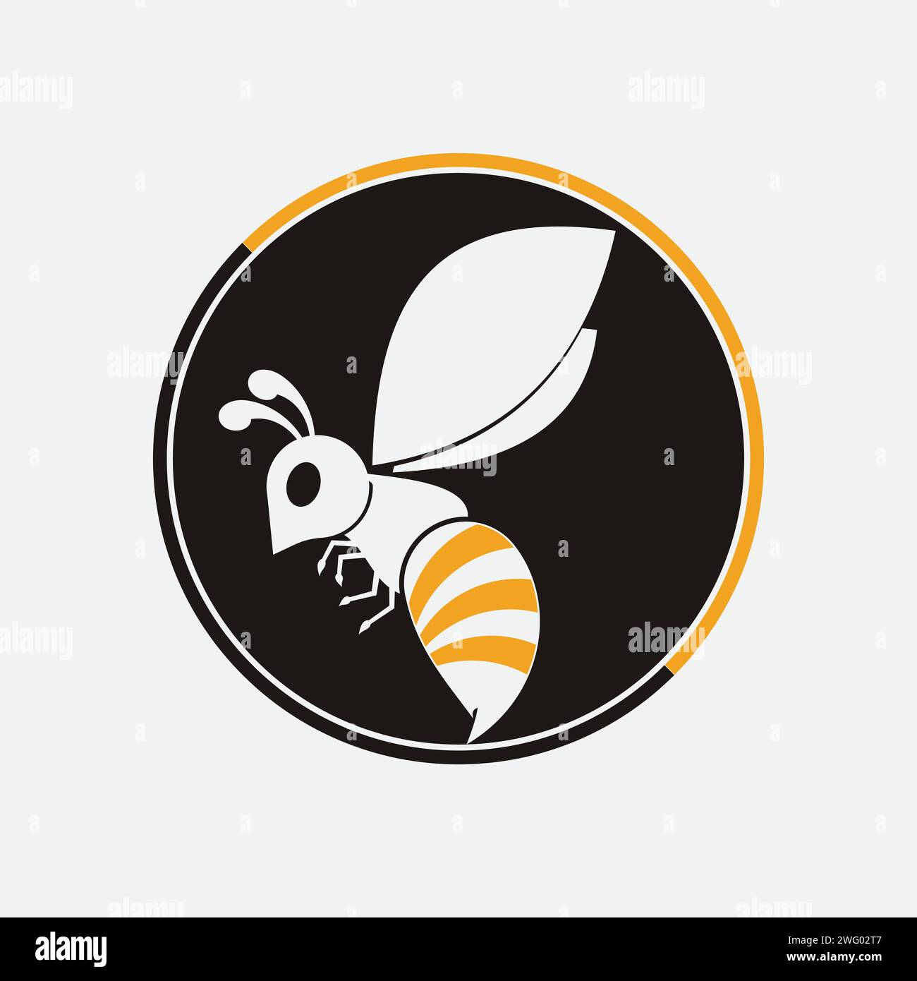 Honey bee emblem vector logo design illustration Stock Vector Image ...