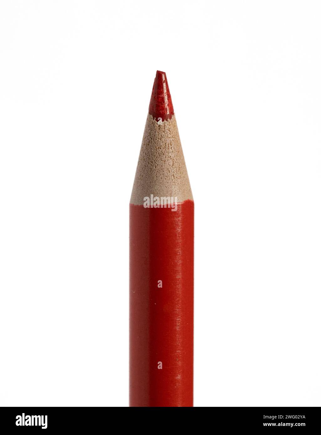 A red wooden pencil on a white background Stock Photo - Alamy