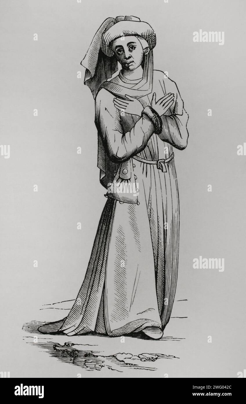 Lawyer. Engraving after "Danse Macabre" by Guyot, Paris, 1490. "Moeurs ...