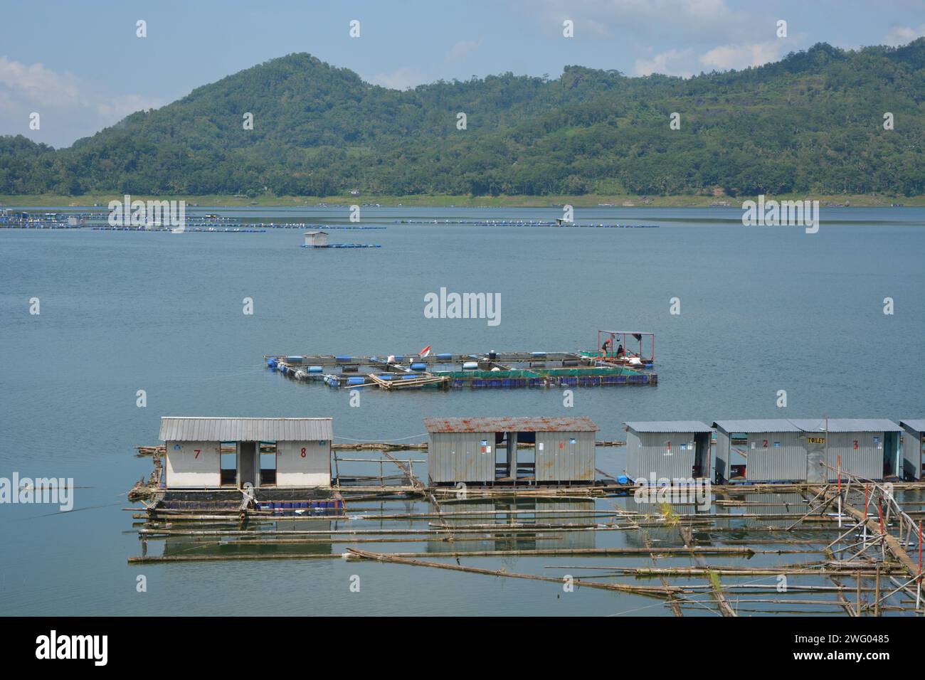 Photo of a reservoir with a freshwater fish farming pond Stock Photo ...