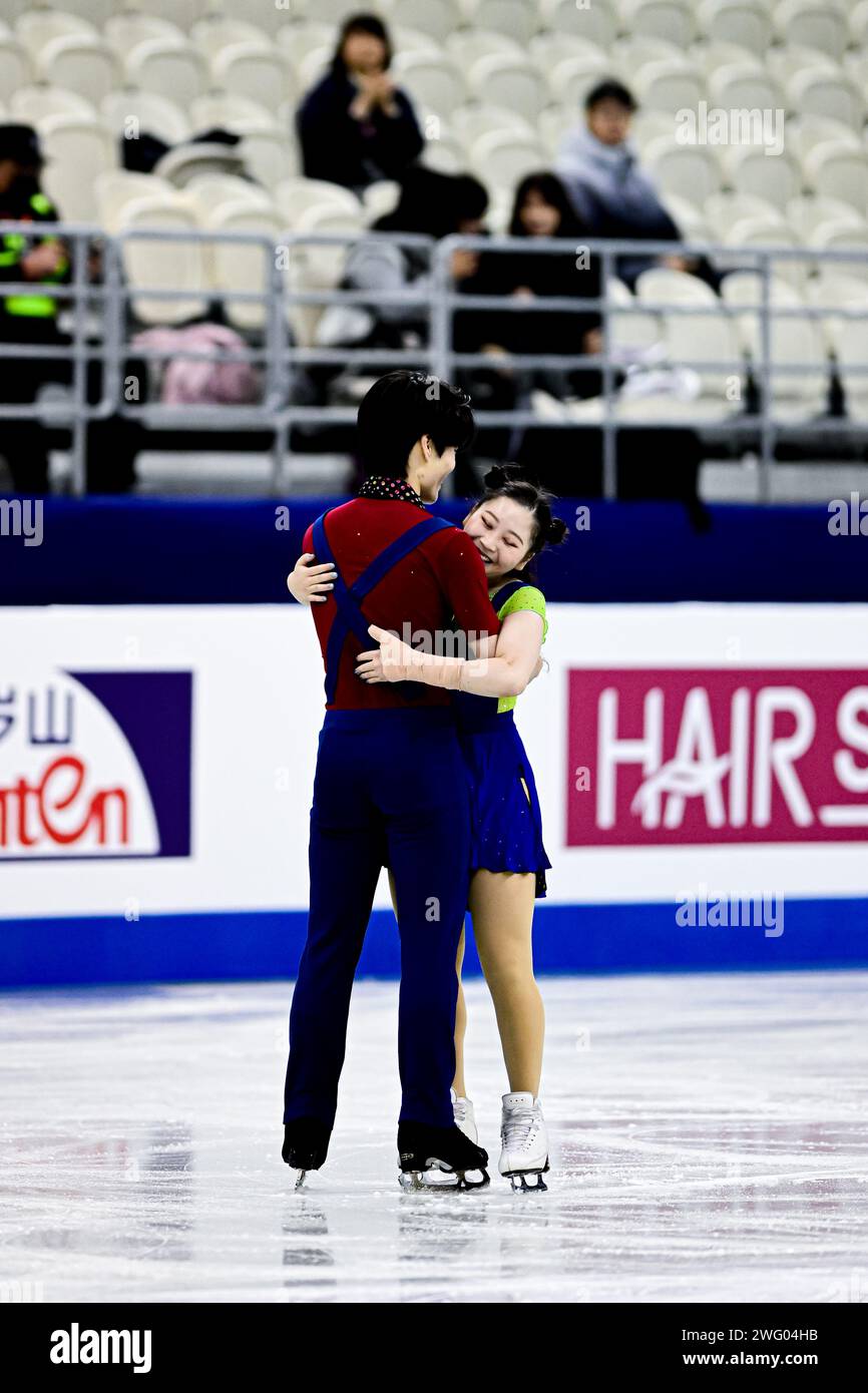 Azusa TANAKA & Shingo NISHIYAMA (JPN), during Ice Dance Rhythm Dance, at the ISU Four Continents ...