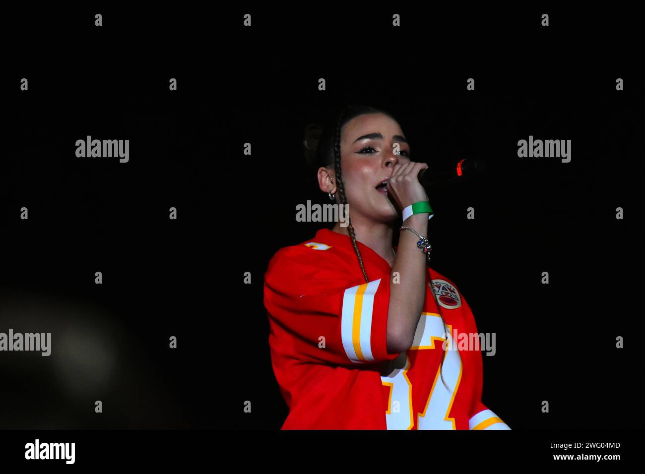 LEON, MEXICO - FEB 1. Mexican singers Valentina and Re from Las Prez ...