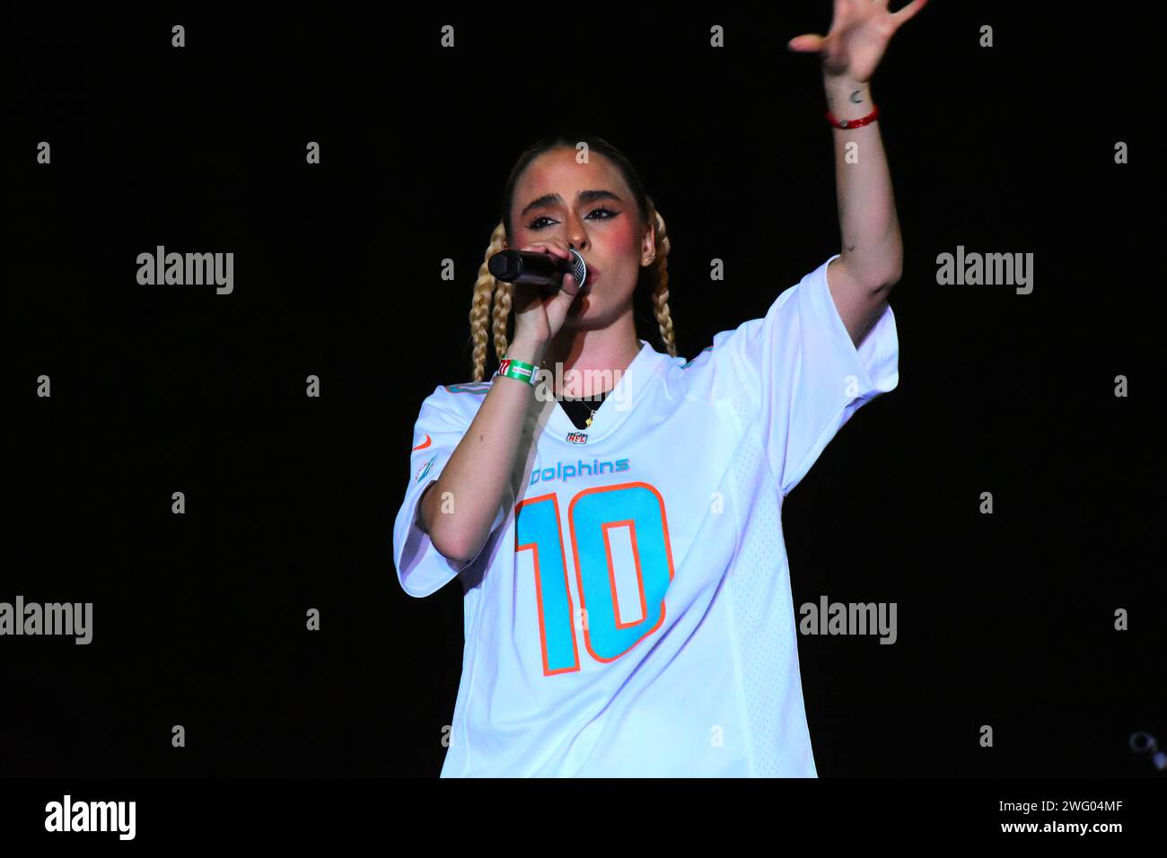 LEON, MEXICO - FEB 1. Mexican singers Valentina and Re from Las Prez ...