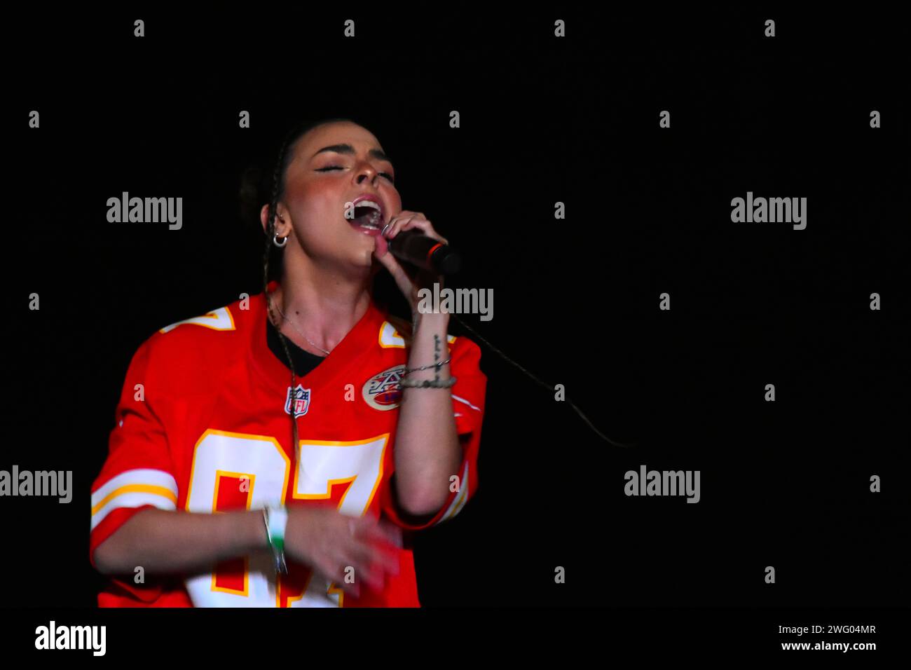 LEON, MEXICO - FEB 1. Mexican singers Valentina and Re from Las Prez ...