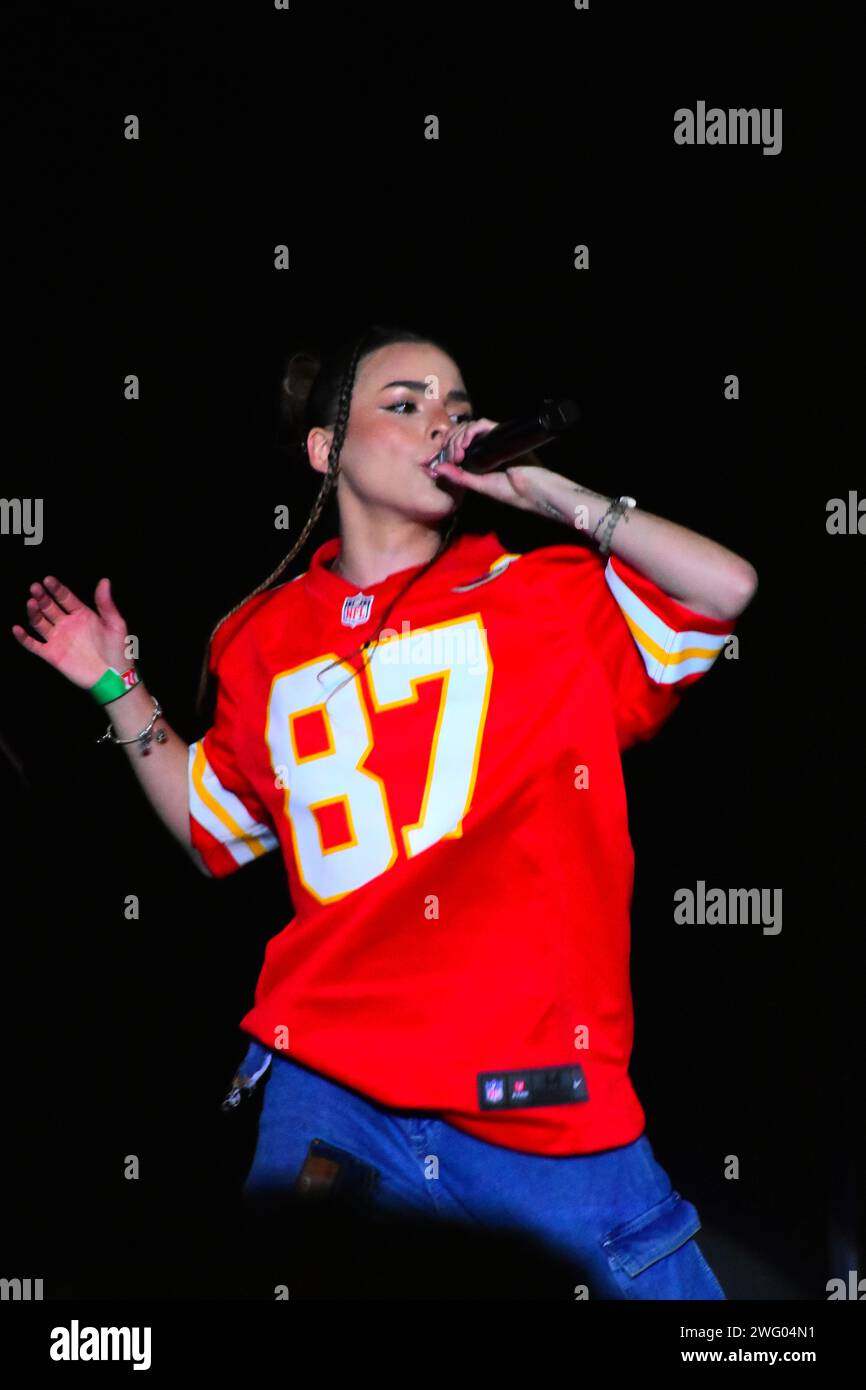 LEON, MEXICO - FEB 1. Mexican singers Valentina and Re from Las Prez ...
