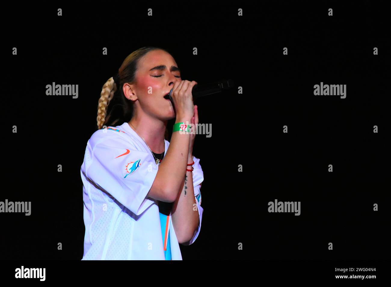 LEON, MEXICO - FEB 1. Mexican singers Valentina and Re from Las Prez ...