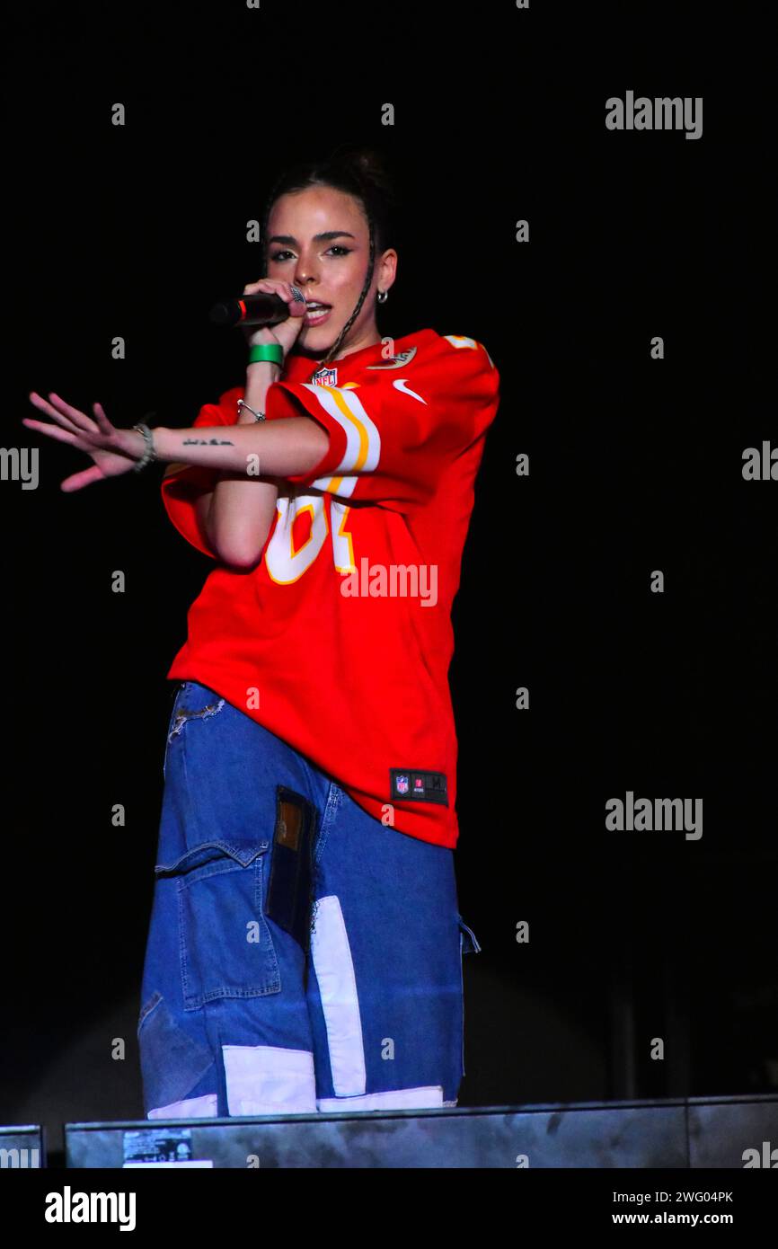 LEON, MEXICO - FEB 1. Mexican singers Valentina and Re from Las Prez ...