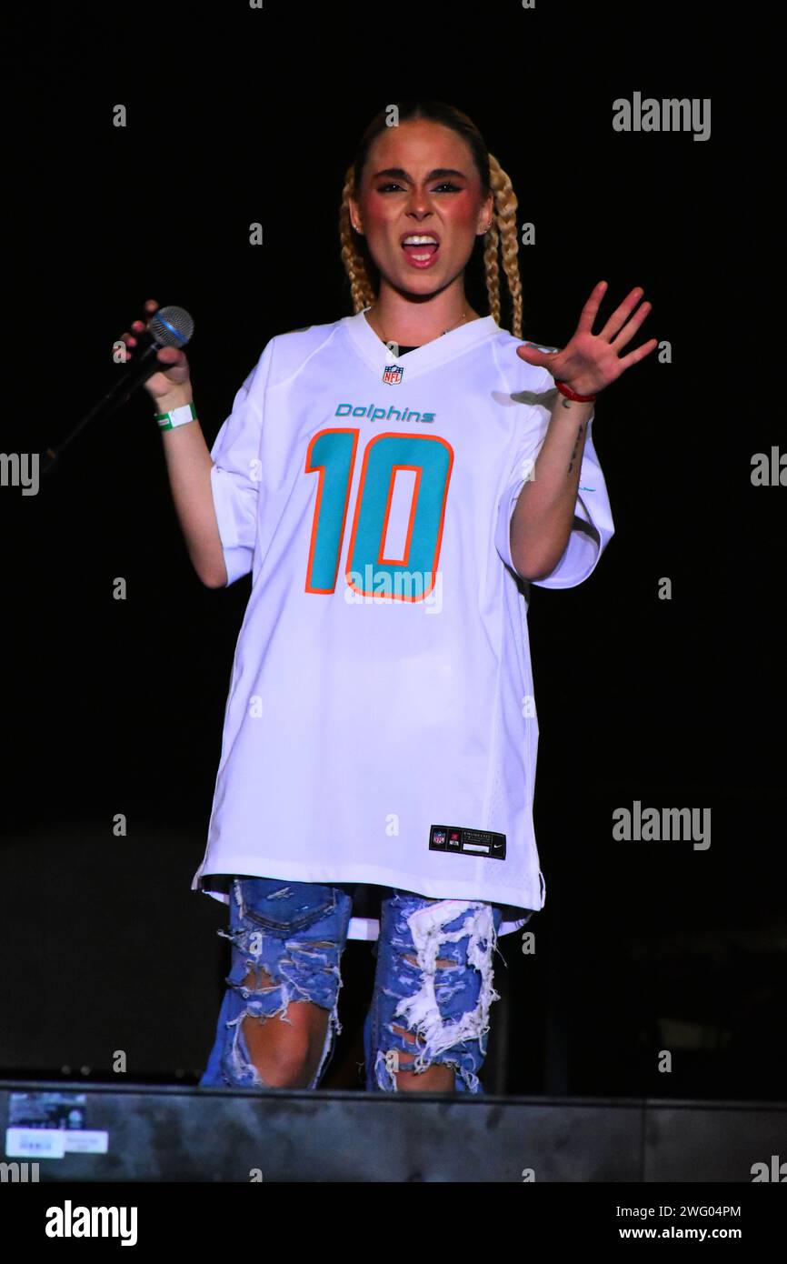 LEON, MEXICO - FEB 1. Mexican singers Valentina and Re from Las Prez ...