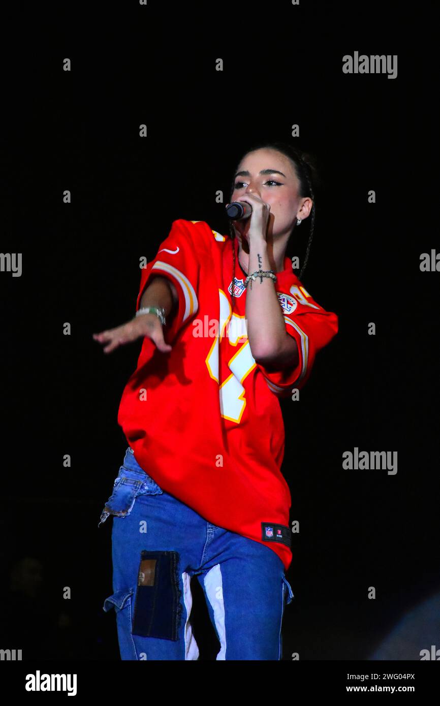 LEON, MEXICO - FEB 1. Mexican singers Valentina and Re from Las Prez ...