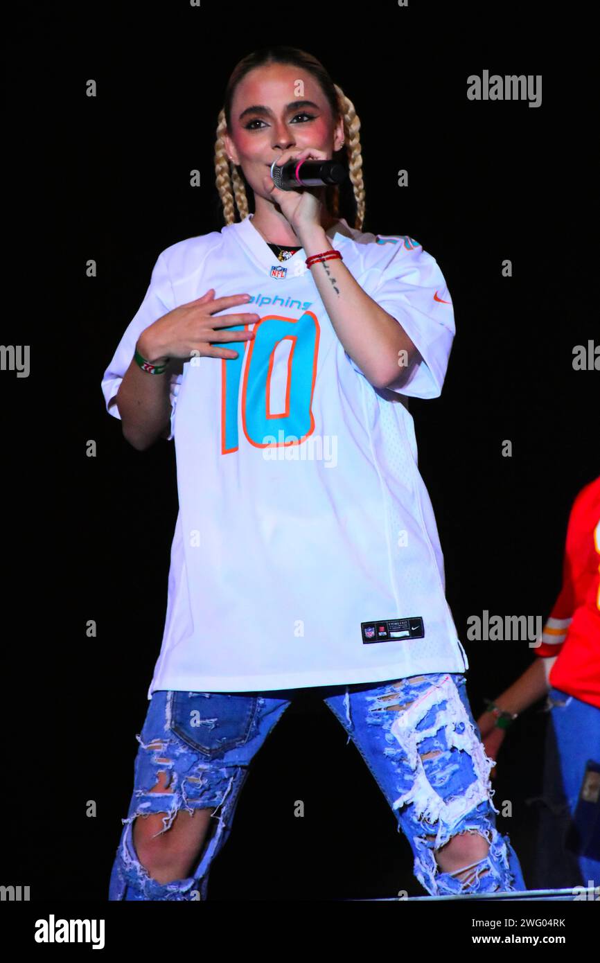 LEON, MEXICO - FEB 1. Mexican singers Valentina and Re from Las Prez ...