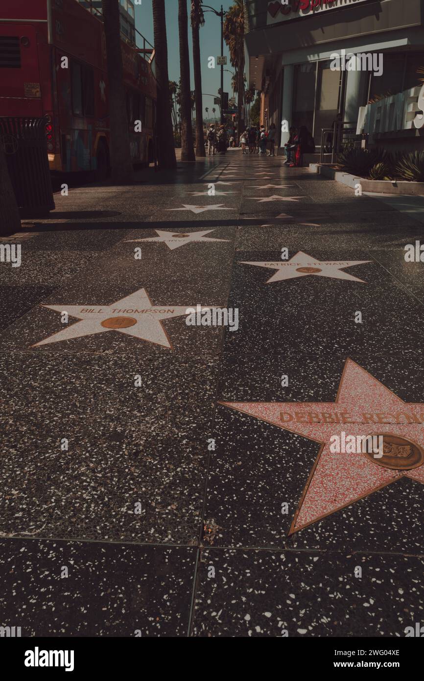 Stars on the Walk of Fame in West Hollywood in Los Angeles Stock Photo ...