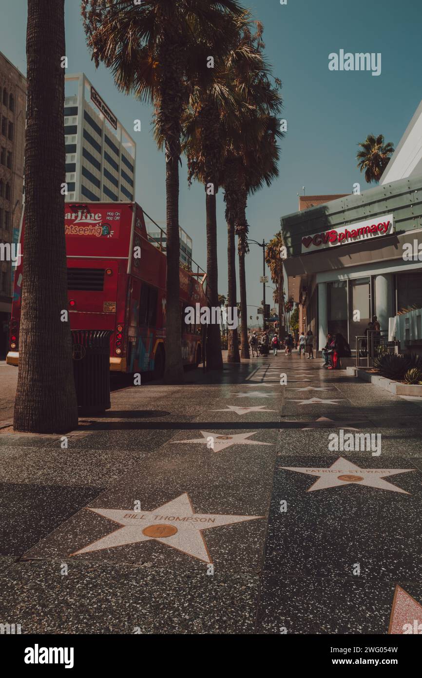Stars on the Walk of Fame in West Hollywood in Los Angeles Stock Photo ...