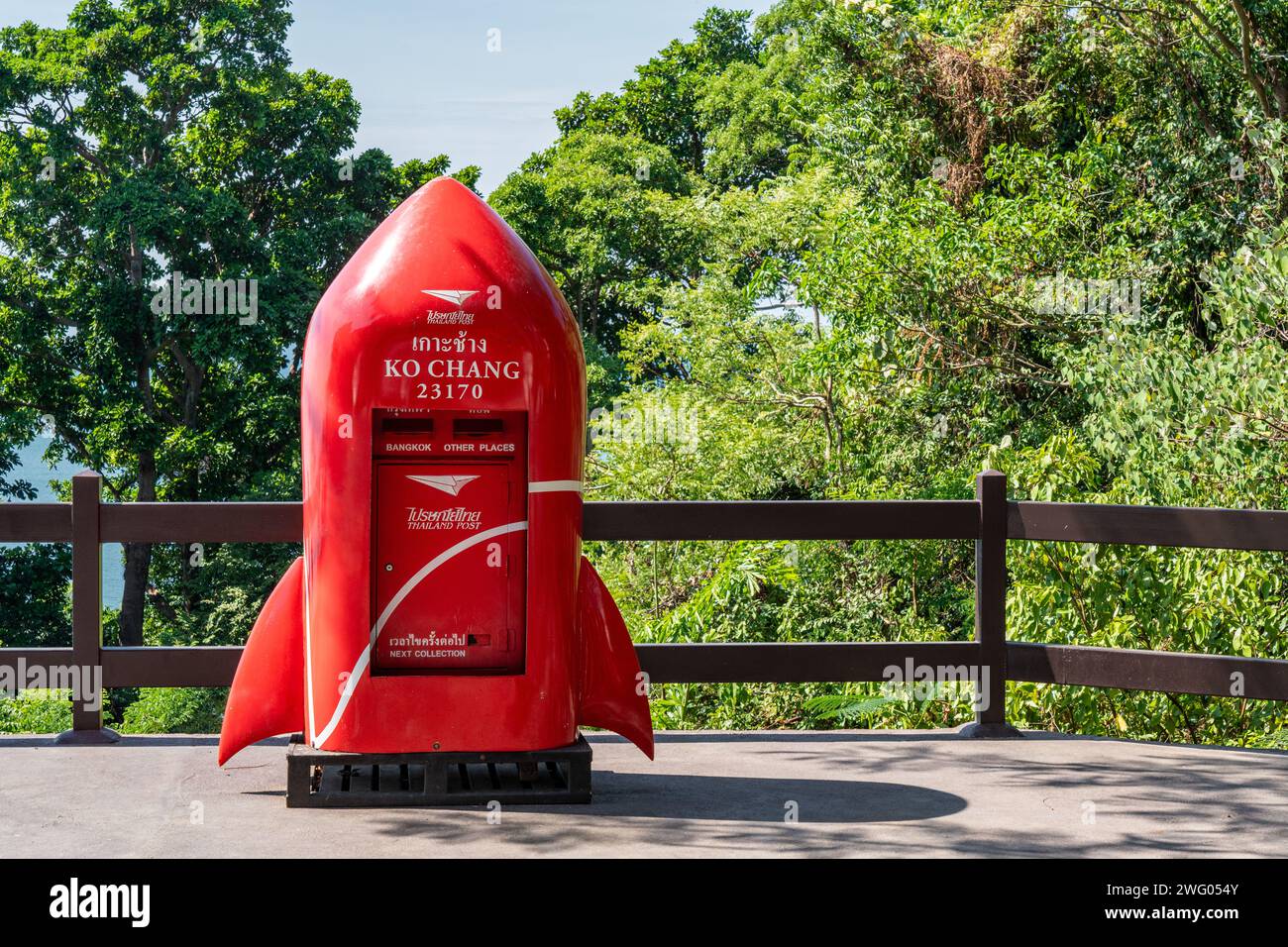 Koh Chang, Trad, Thailand - January 25, 2024 - Red post box in rocket ...