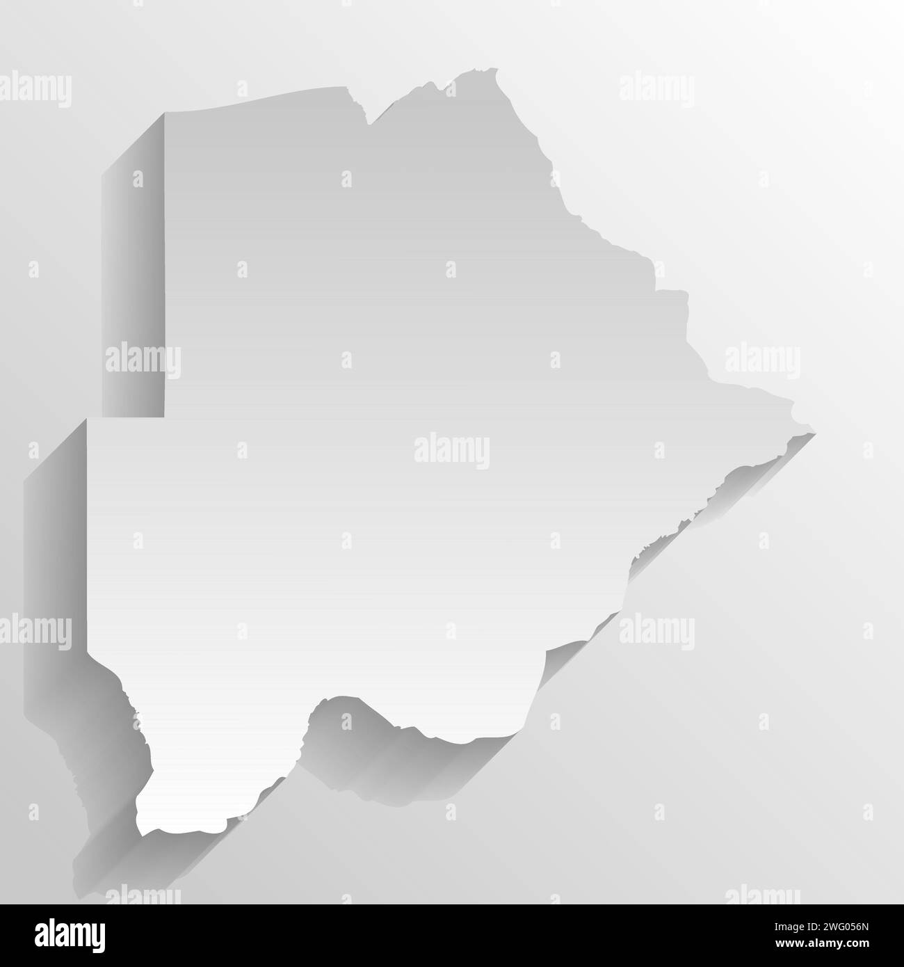 Botswana country silhouette. High detailed map. White country ...