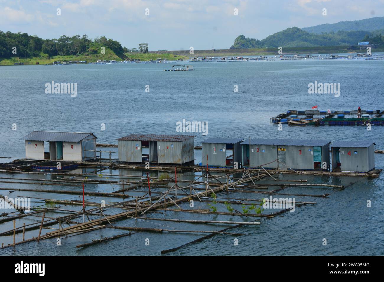 Photo of a reservoir with a freshwater fish farming pond Stock Photo ...