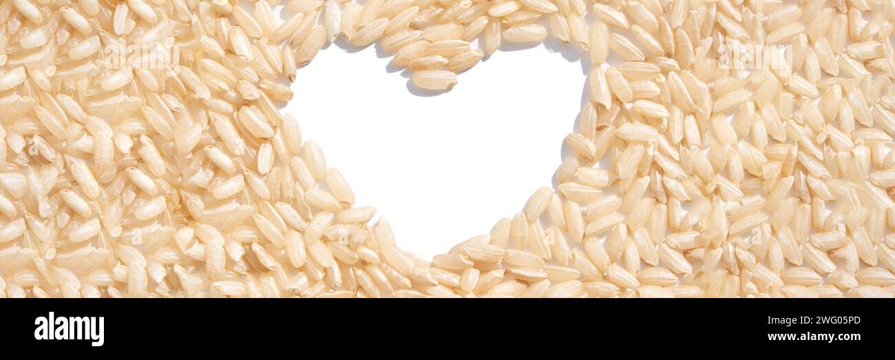 A heart-shaped rice pile, symbolizing love, unity, and hope. The grains ...