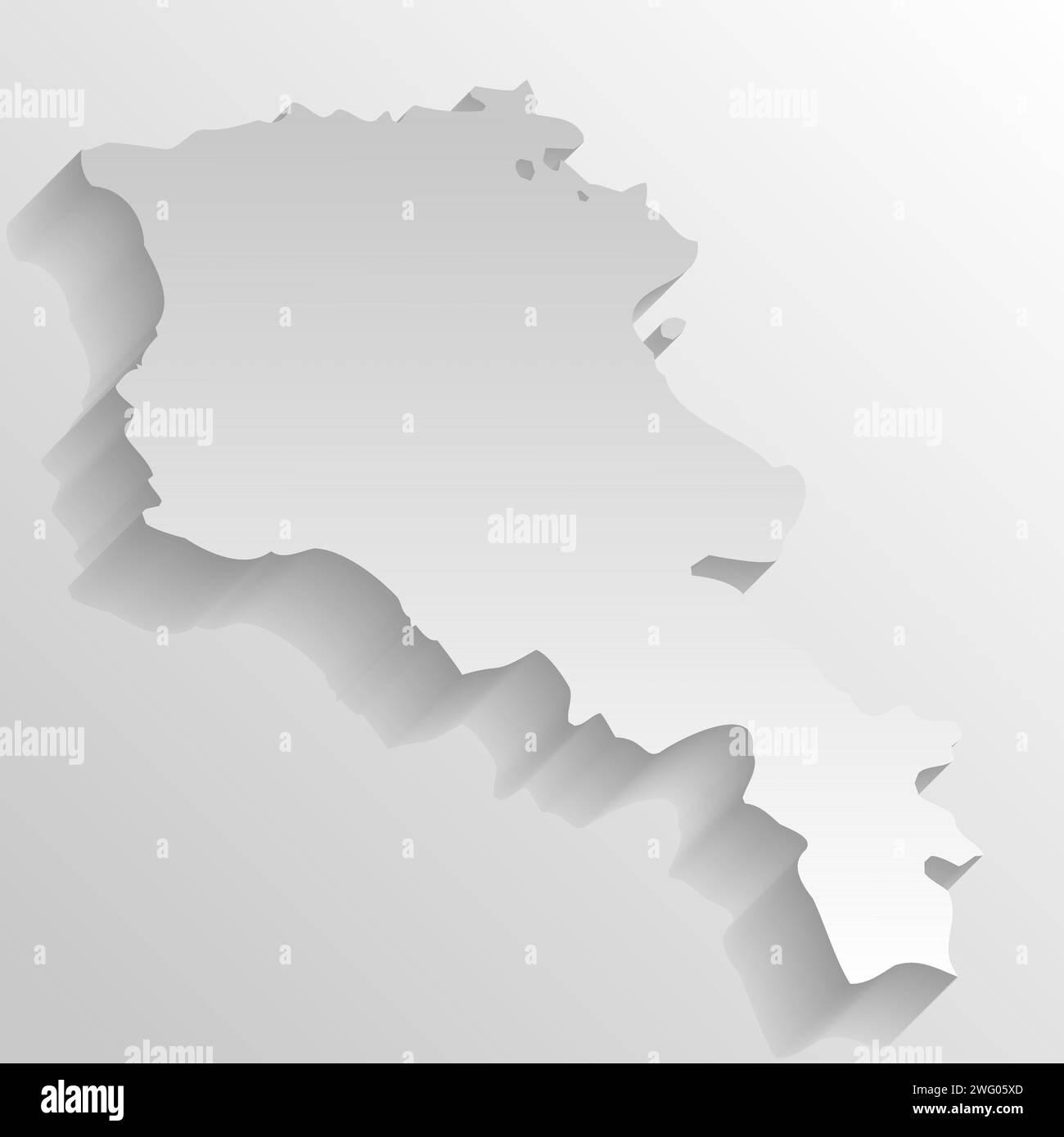 Armenia country silhouette. High detailed map. White country silhouette ...