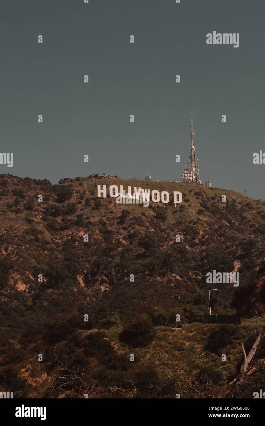 The famous Hollywood sign in the Hollywood Hills in Los Angeles ...