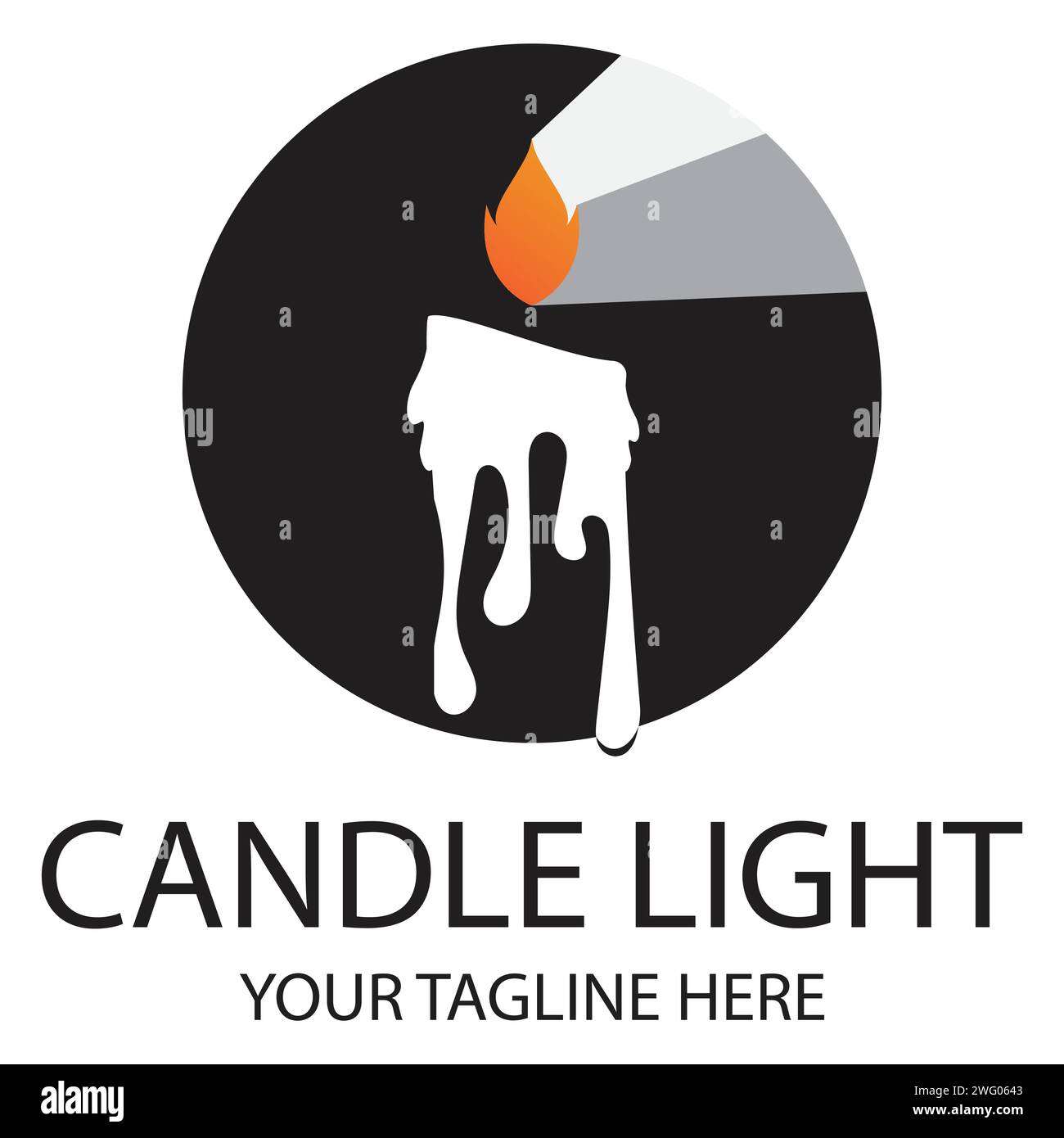 Candle flame emblem vector logo design illustration Stock Vector Image ...