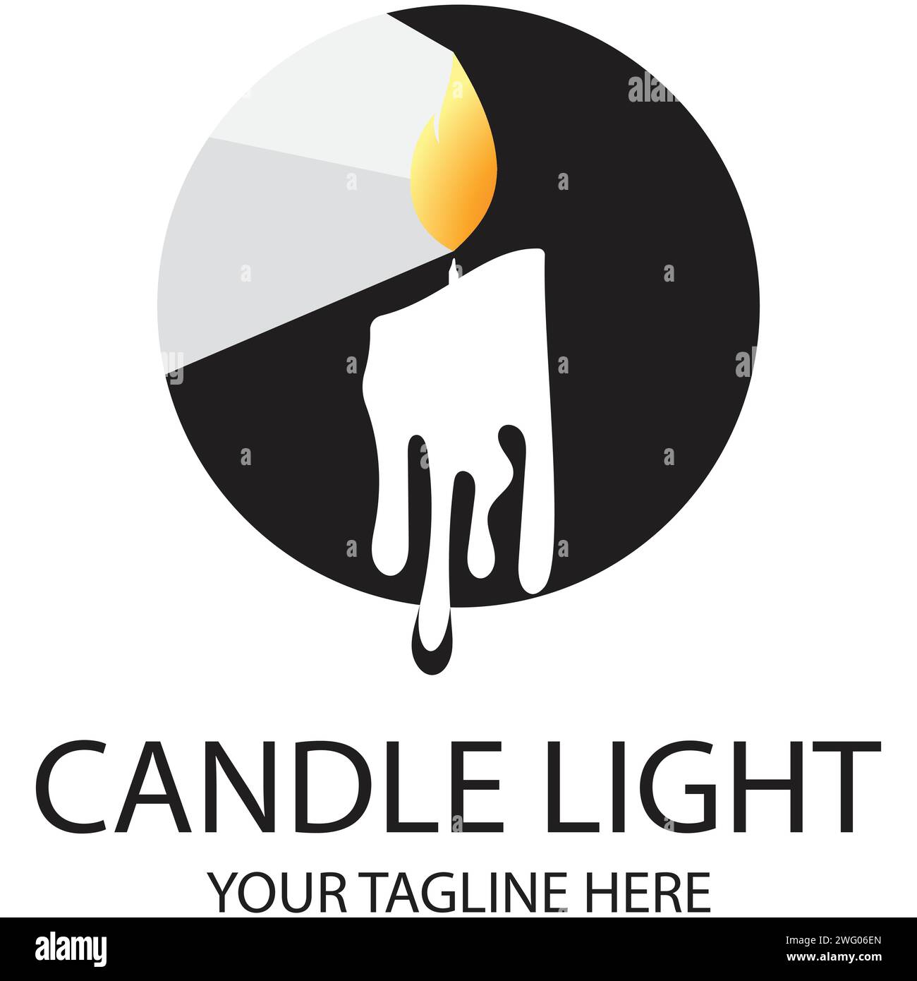 Candle flame emblem vector logo design illustration Stock Vector Image ...