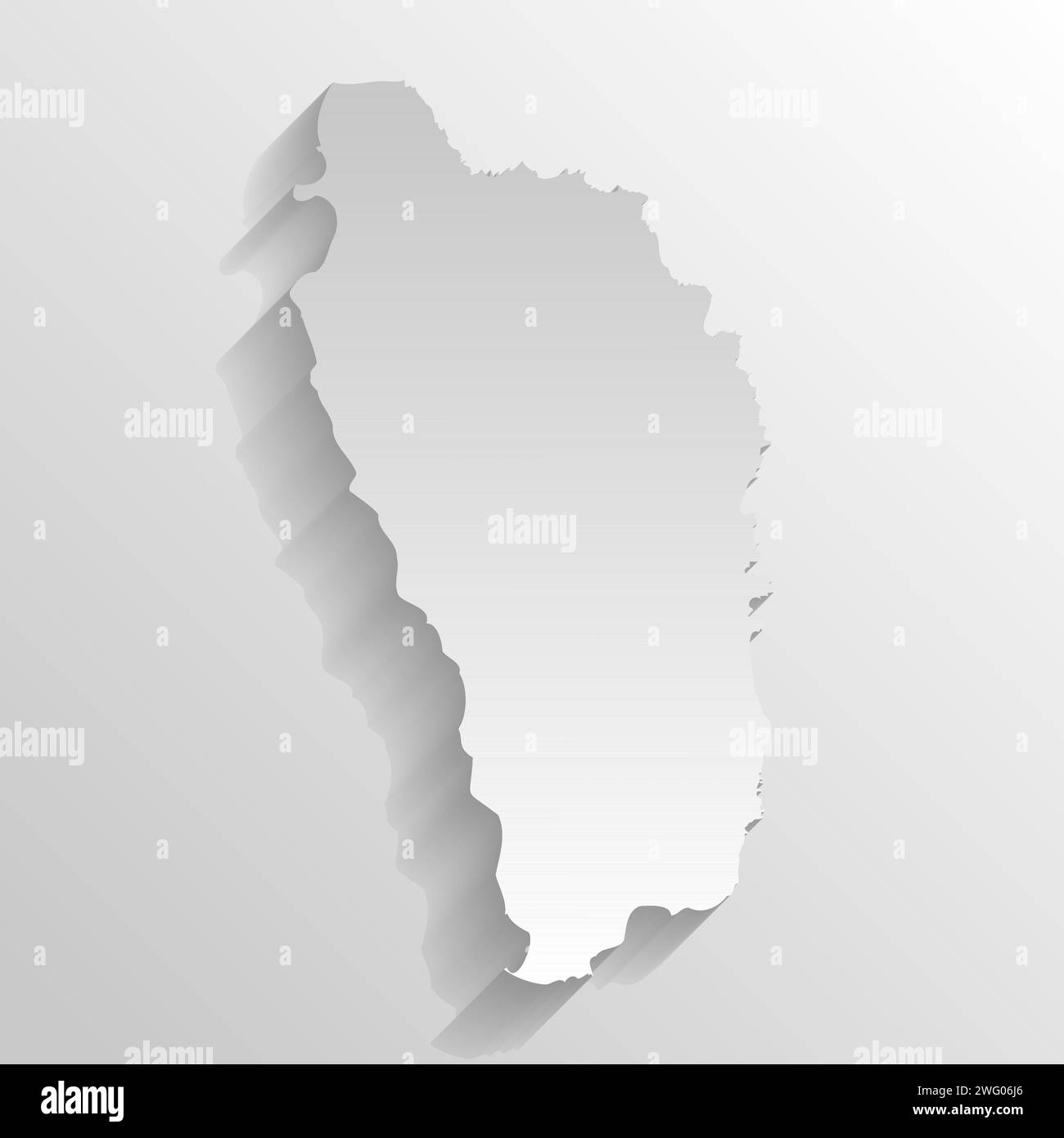 Dominica country silhouette. High detailed map. White country ...