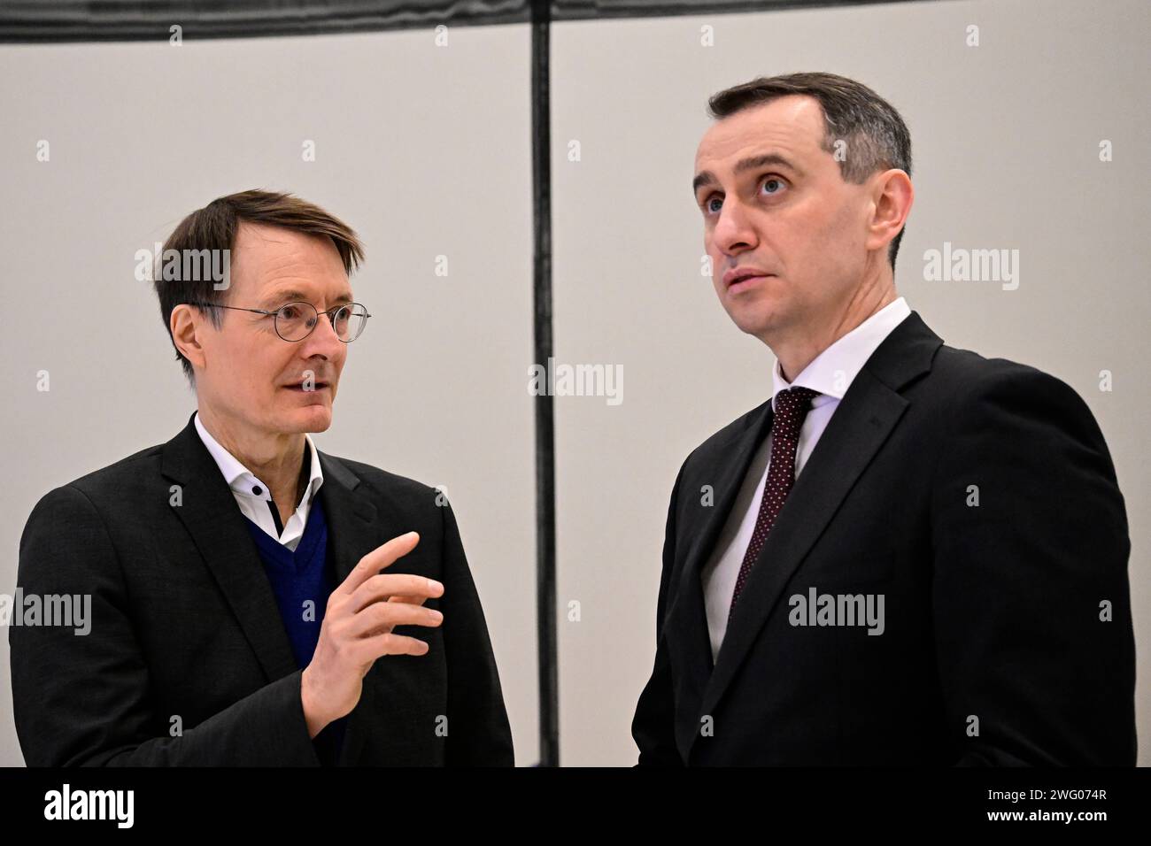 Ukrainian health Minister Viktor Liashko, right, and German Health ...