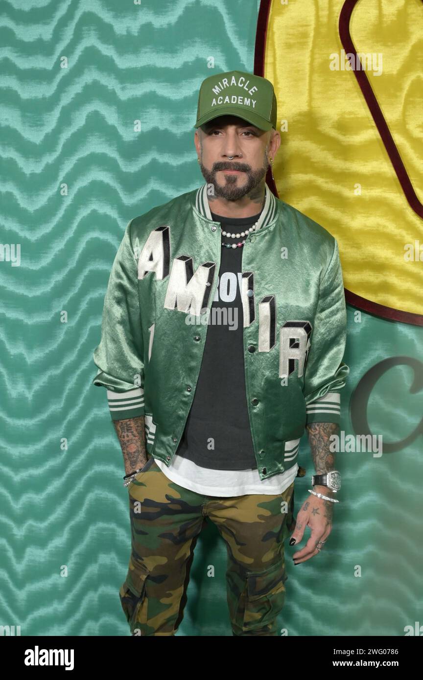 LOS ANGELES, USA. February 01, 2024: AJ McLean at the Warner Music ...