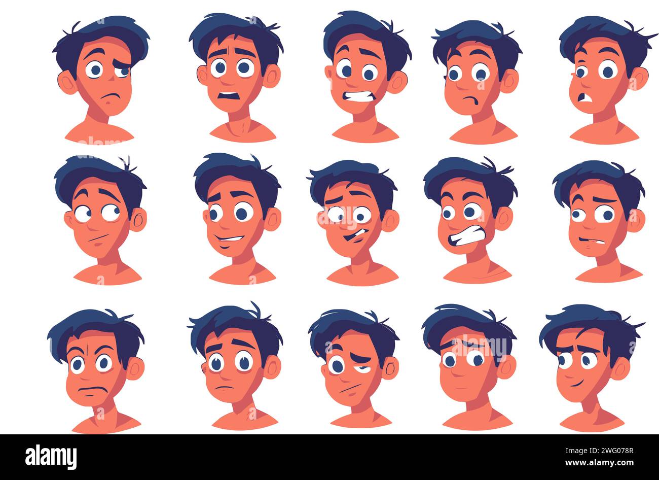 Cartoon sad face png Stock Vector Images - Alamy